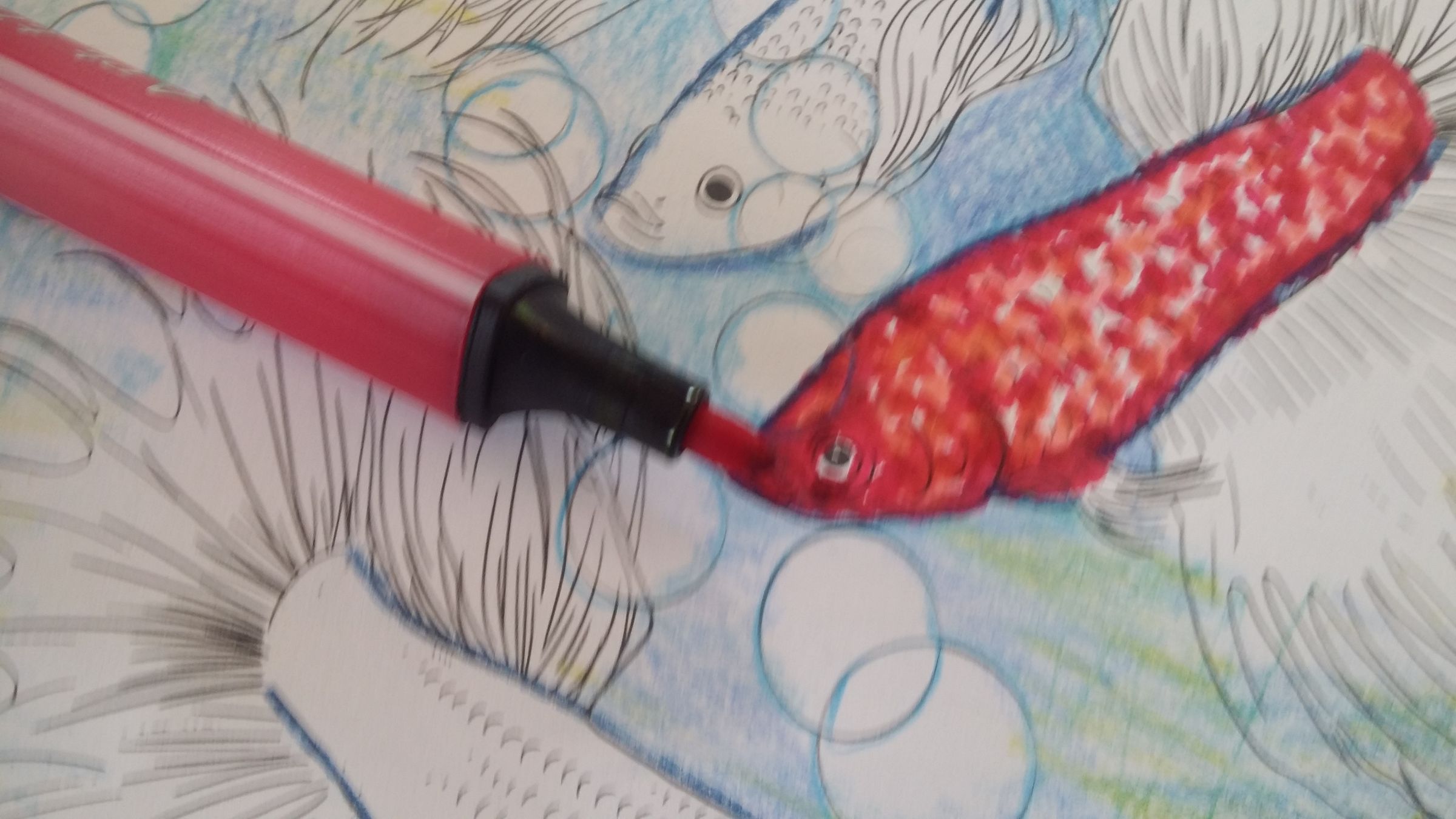 Creatively Colouring Fishes Using Large Art Therapy Markers in a Water ...