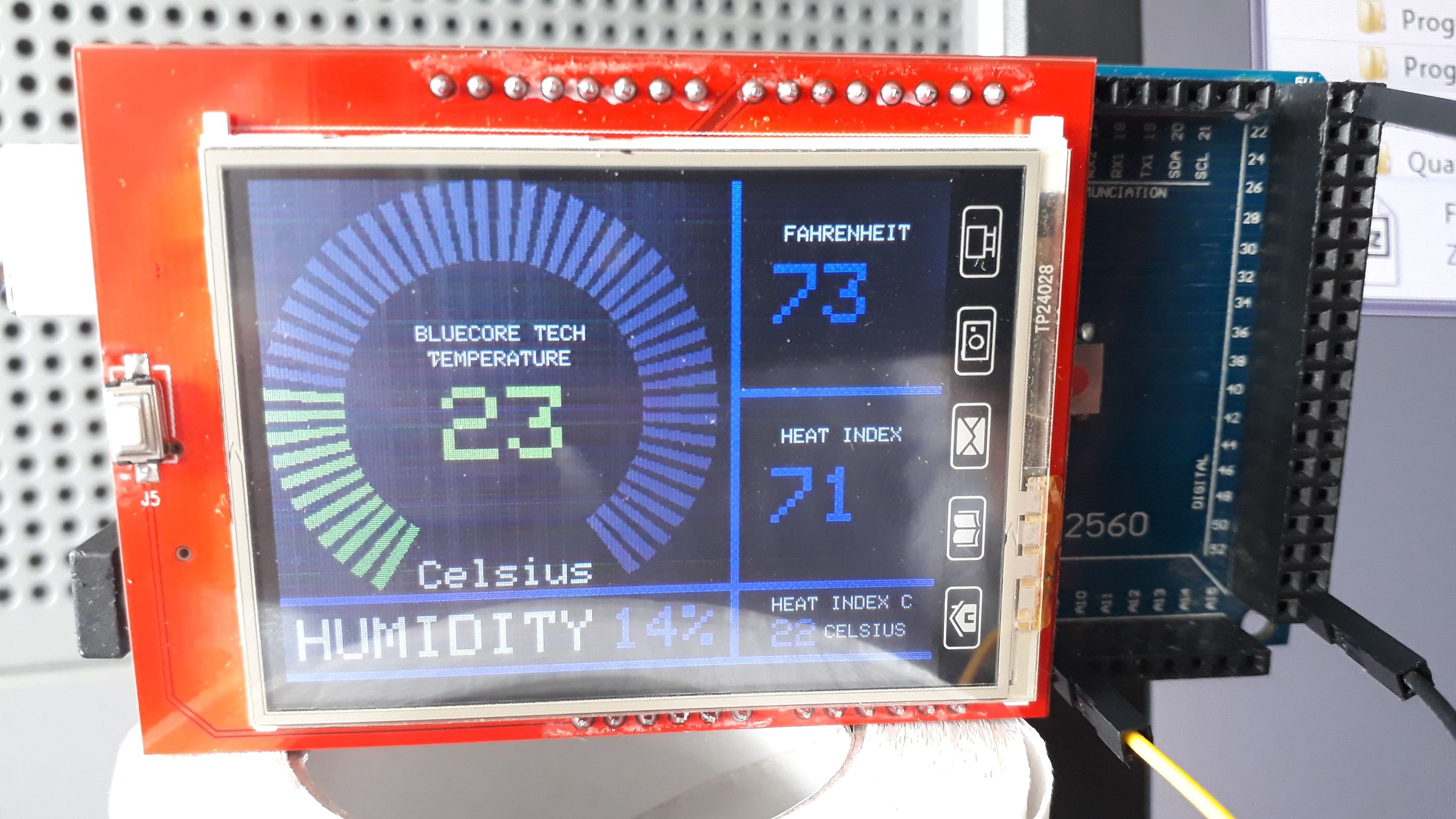 ARDUINO - SPFD5408 TFT LCD 2.4 TEMP and HUMIDiTY Monitor. Fahrenheit & Celsius! - Instructables