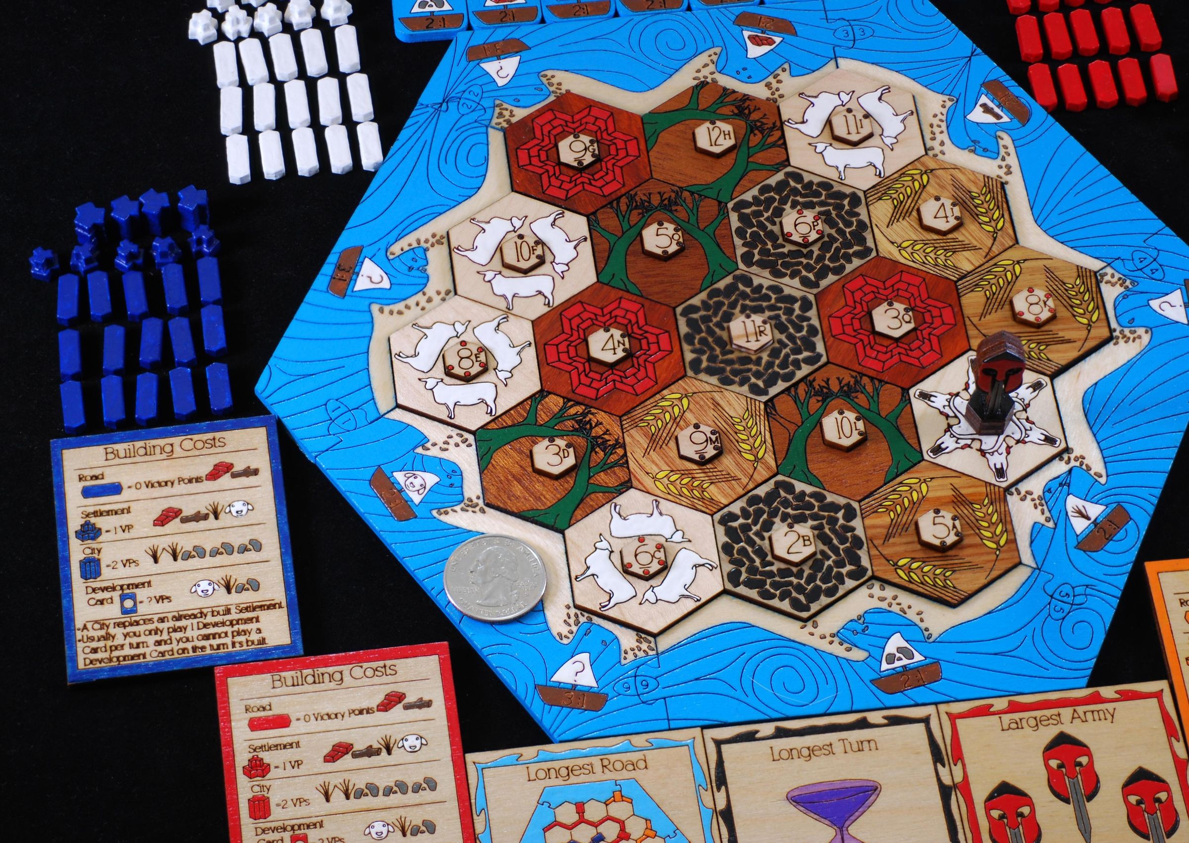 Laser-Cut Travel-Sized Catan Original and 5-6 Player Extension : 15 ...