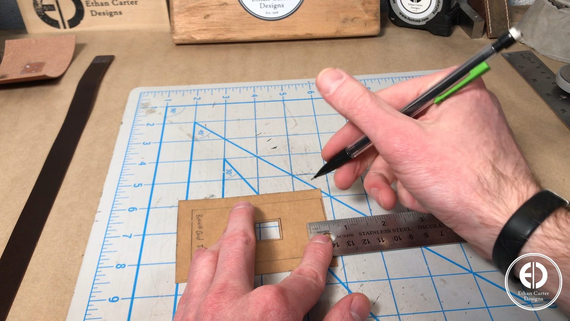 How to Make a Leather Pull Tab Minimalist Wallet (Free Template!) : 5 ...