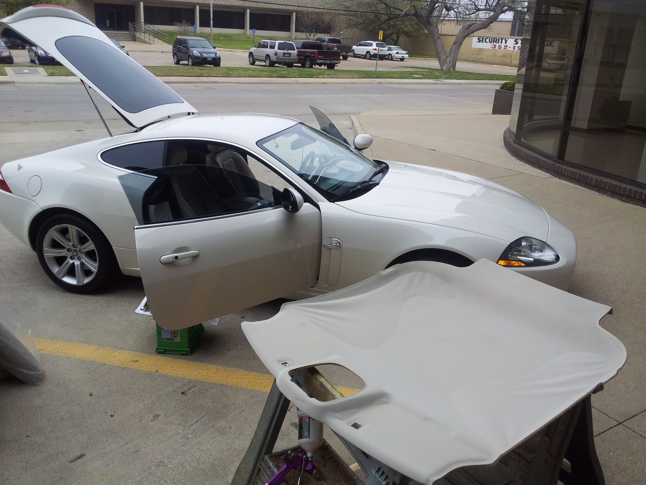 Headliner Repair Using Foam Backing Headliner Material Fabric and ...