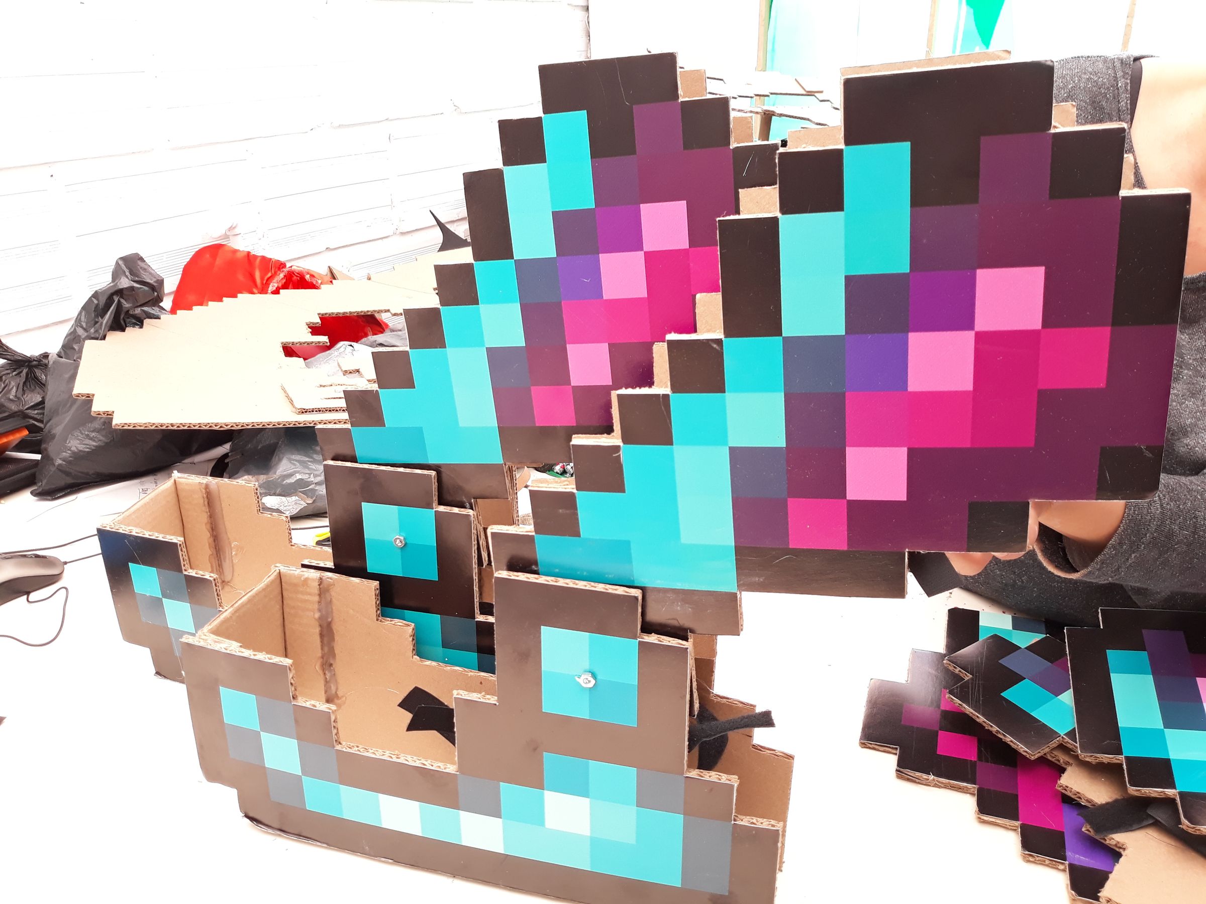 How to Make a 8-BIT SHARK BEAST Cardboard Costume : 15 Steps ...