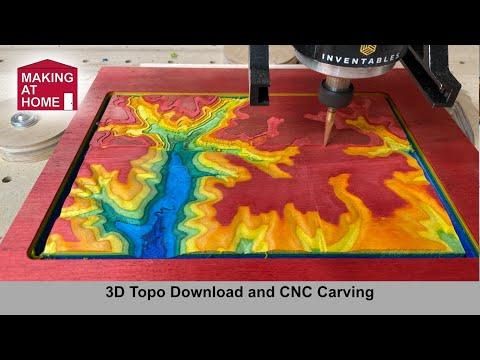 Topographic Surface Download and CNC Carving With Easel Pro Software ...