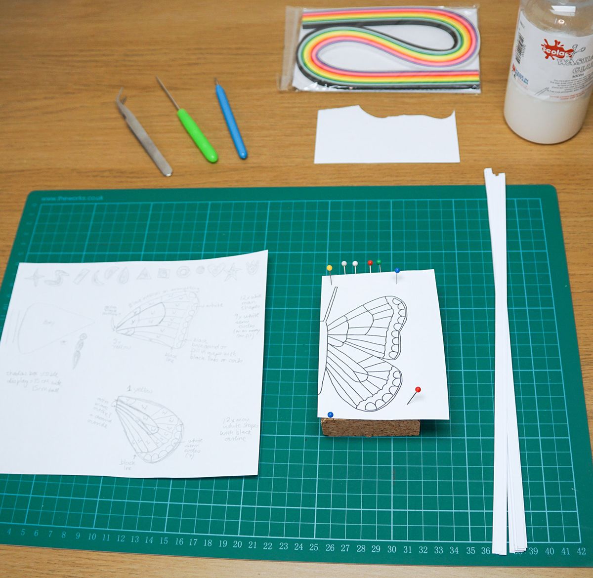 How to Quill a BUTTERFLY | Design Your Own Butterfly Quilling Pattern ...