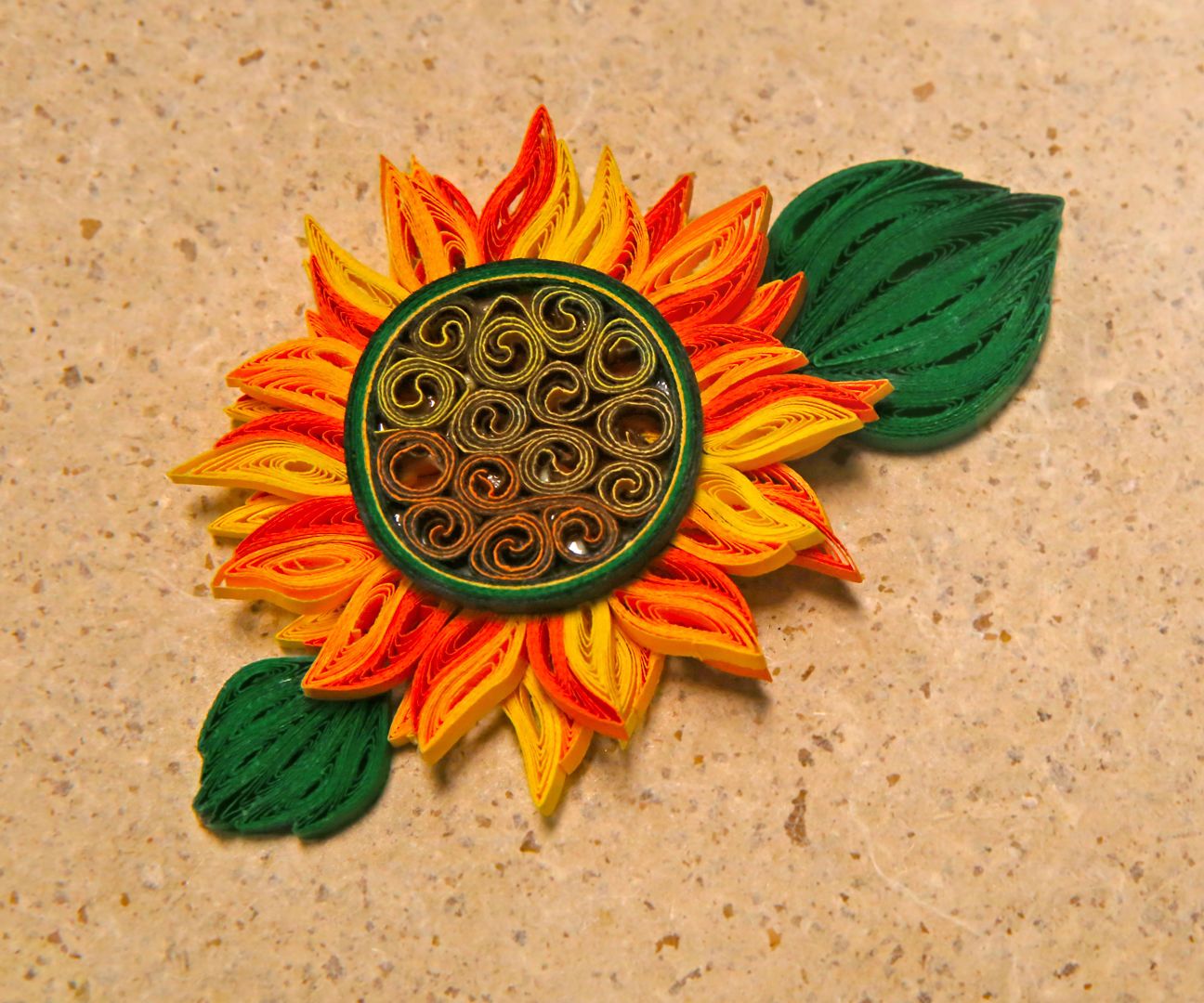 How to Make Yellow Sun Flower Design Using Paper Art Quilling ...