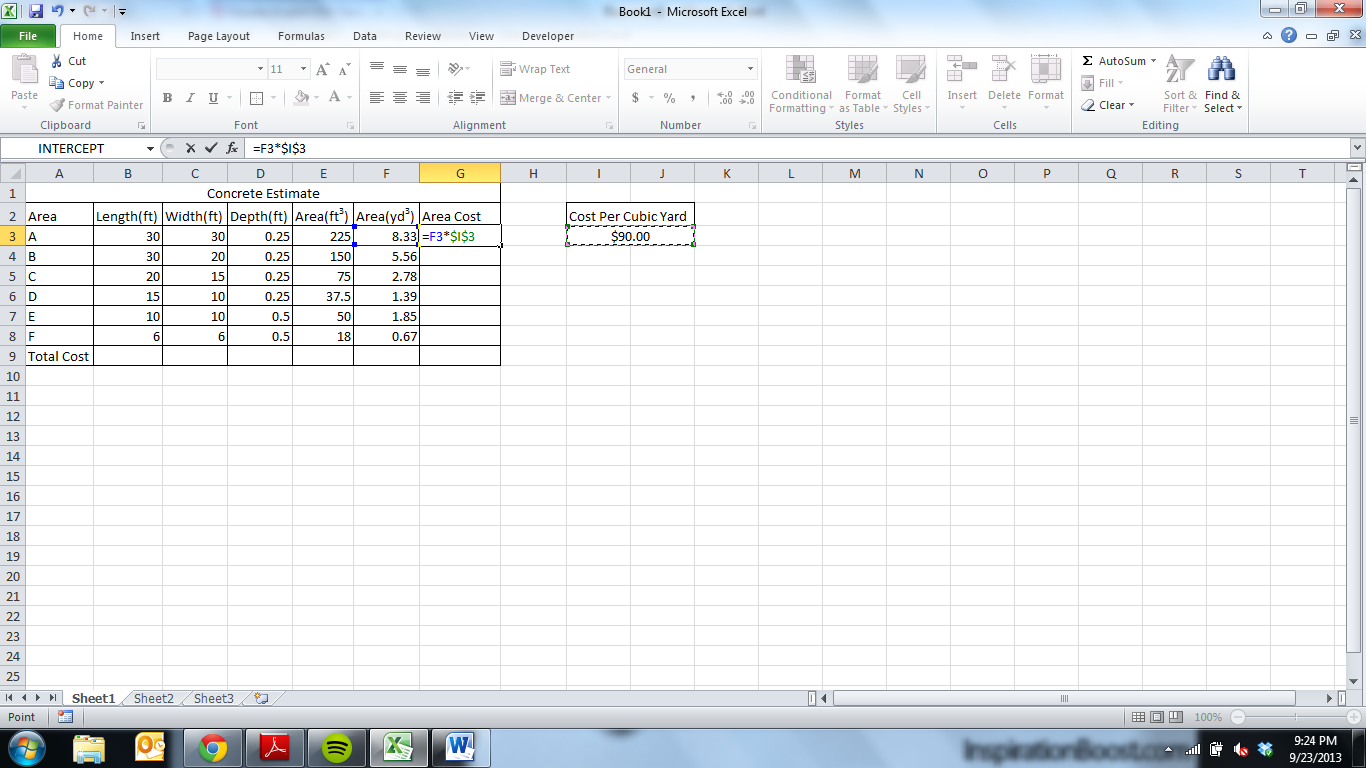 Using Excel's Basic Formula Functions to Create an Project Estimate ...