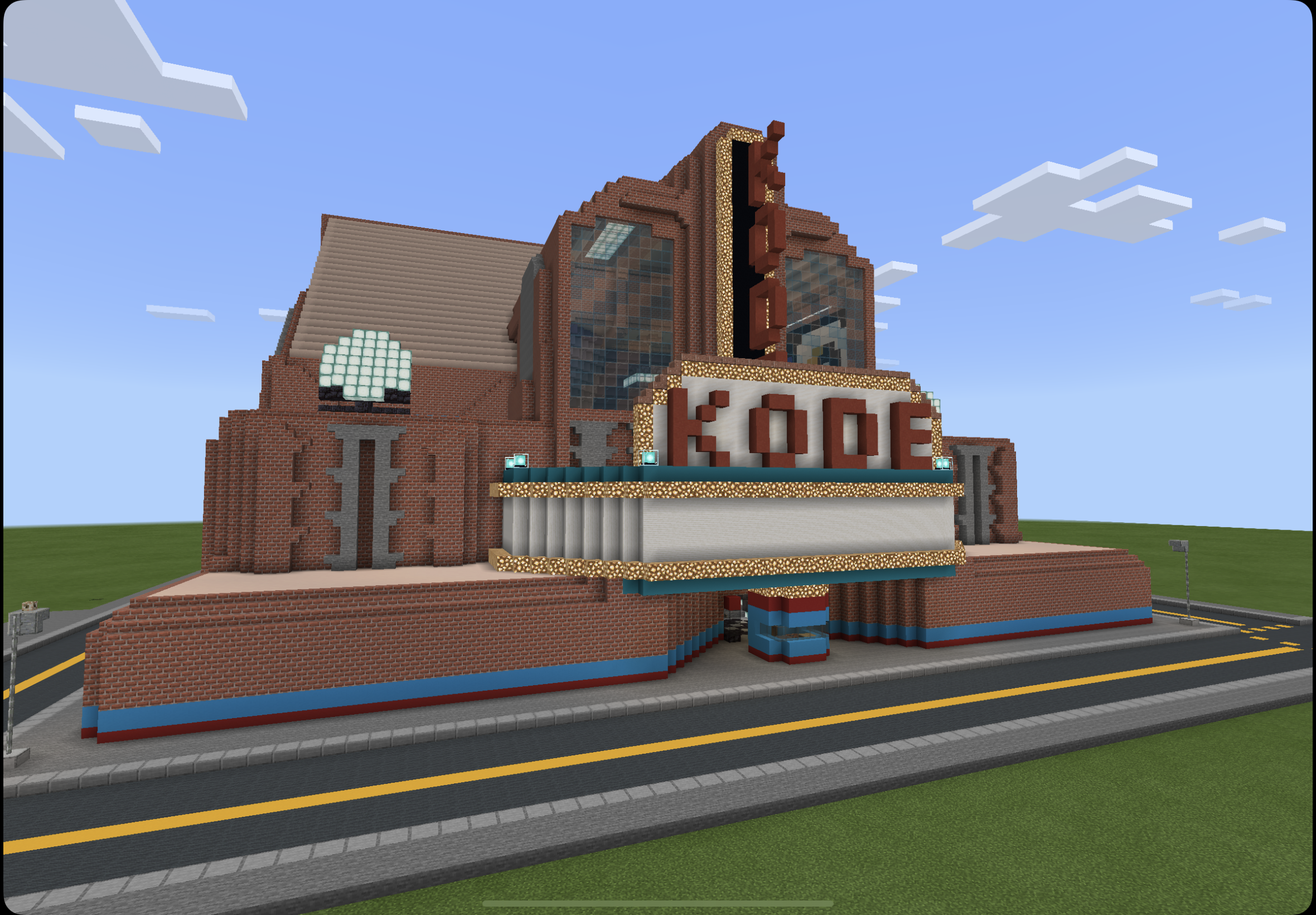 Minecraft Movie Theater Outside