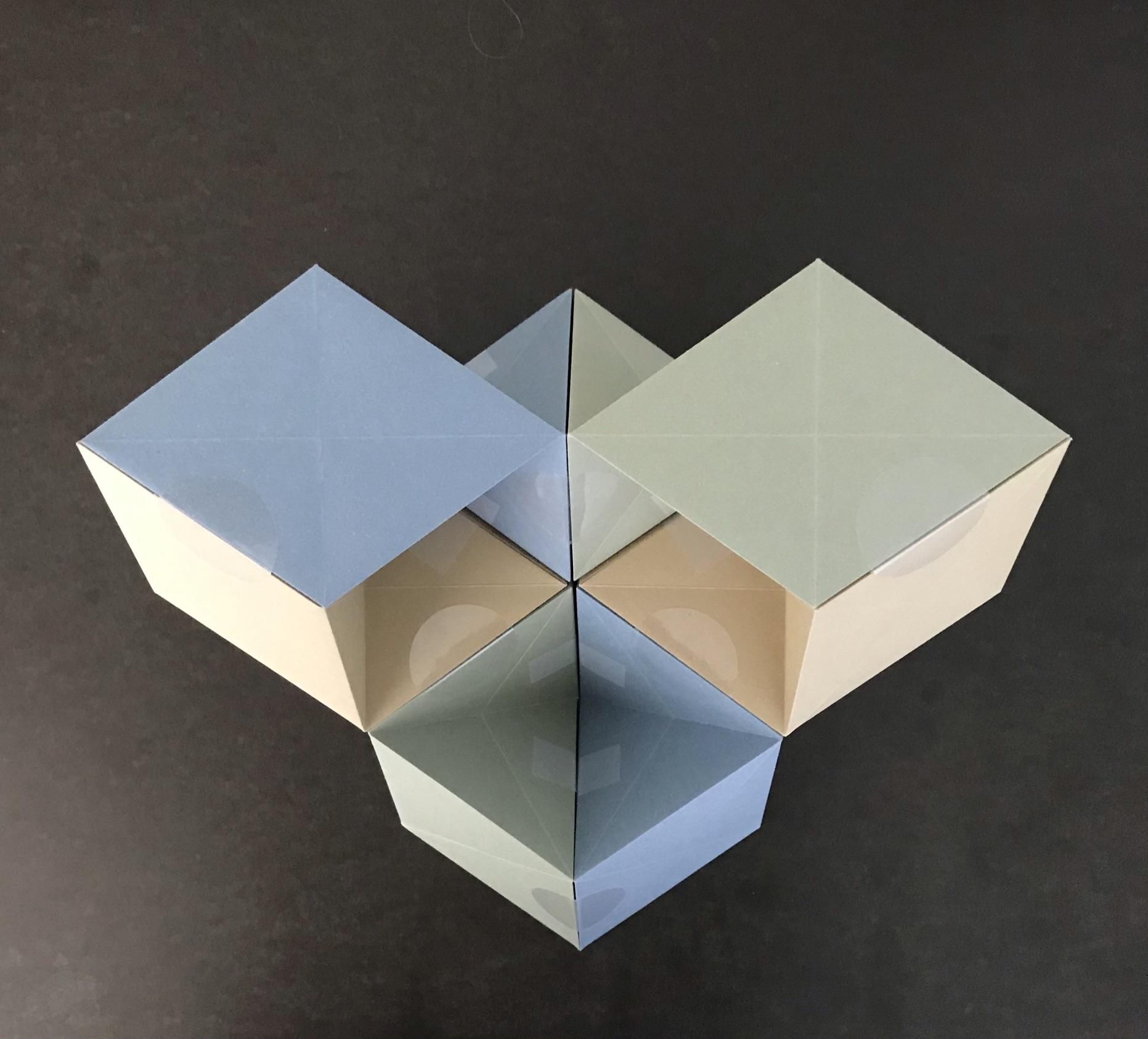 DIN A4 Double Rhombic Pyramid (with Integrated Hinge) : 3 Steps (with ...