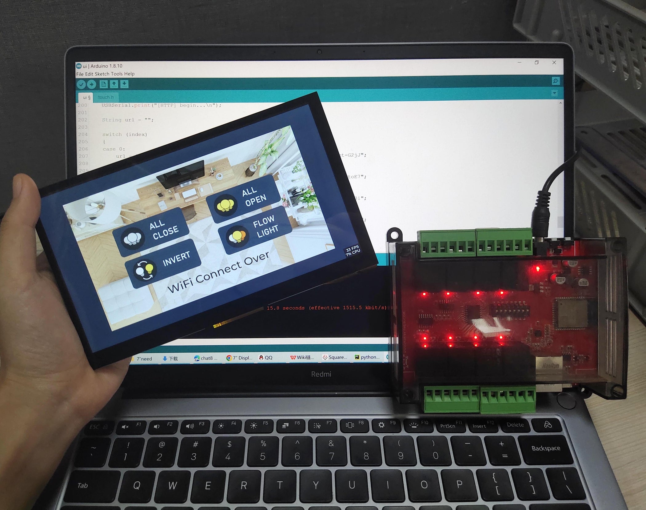 ESP32-S3 7" Display, Wireless Relay Controller With Integrated LVGL and Home Assistant(HA) : 4 ...