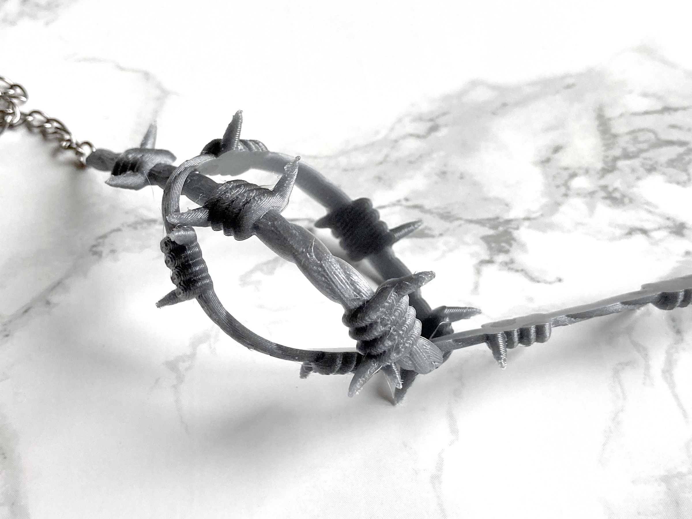 Faux Barbed Wire Choker and Bracelet - Flexible 3D Print : 8 Steps ...