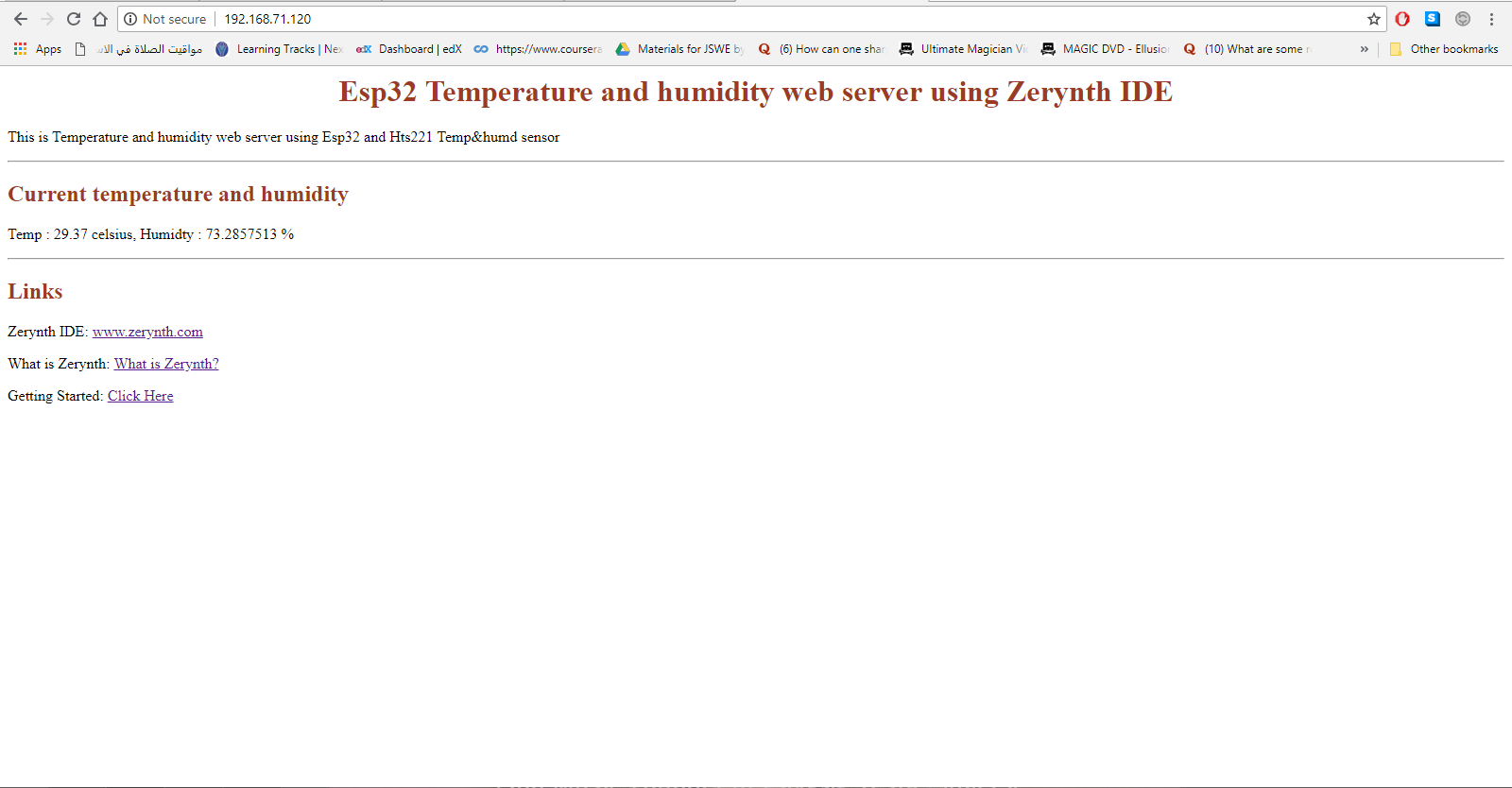 Esp32 Temperature and Humidity Web Server Using PYTHON & Zerynth IDE ...
