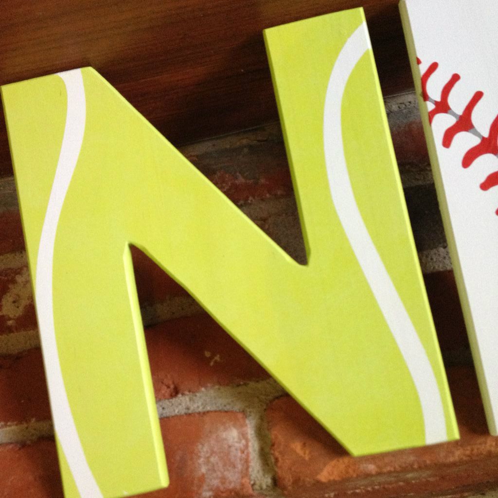 Painted Wood Letters Sports Theme