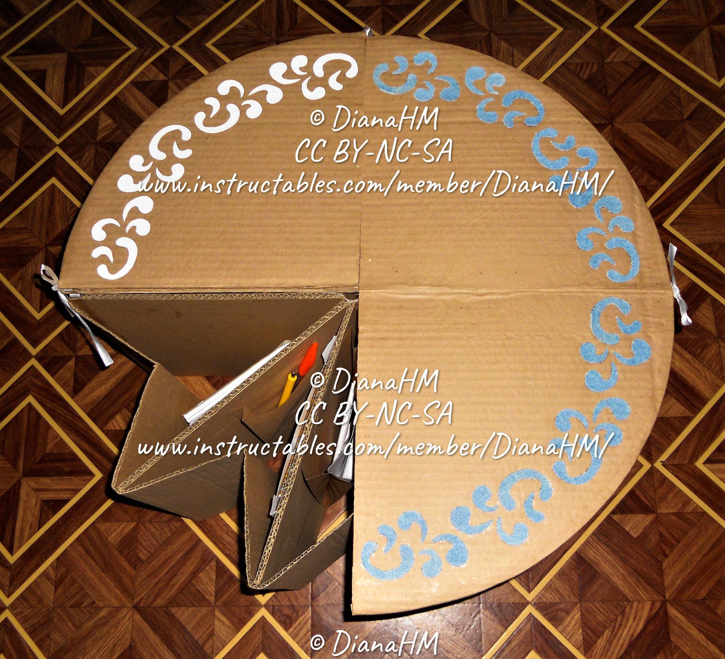 Portable Foldable Cardboard Stool-Table : 10 Steps (with Pictures ...