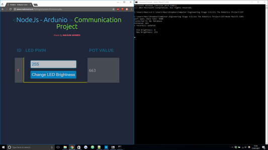 Arduino Project Control Electronics Over The Internet Using Nodejs Sql Database And Website
