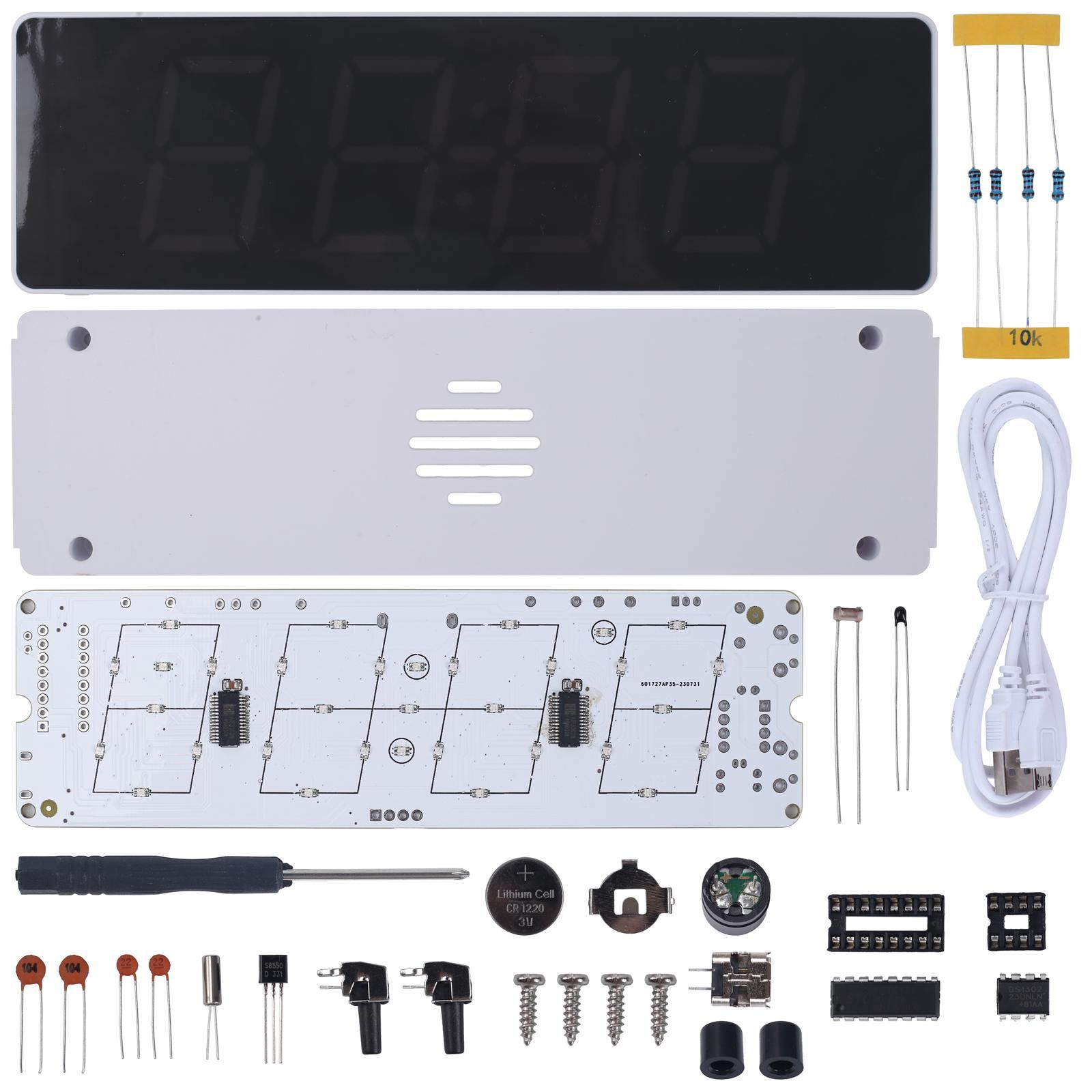 Colorful LED Electronic Clock Kit Soldering Project : 20 Steps ...