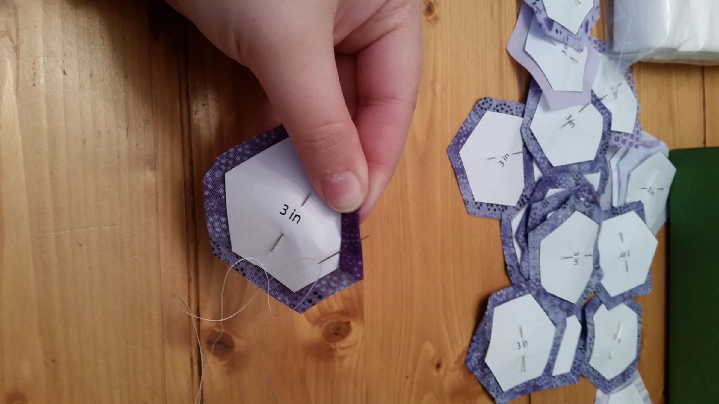 Hexagon English Paper Hand Piecing : 8 Steps (with Pictures ...