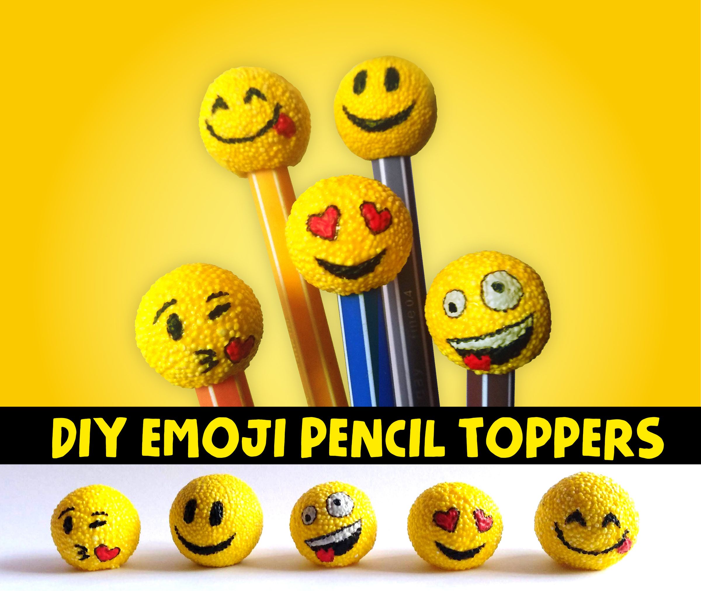 YELLOW - DIY Emoji Pencil Toppers : 6 Steps - Instructables