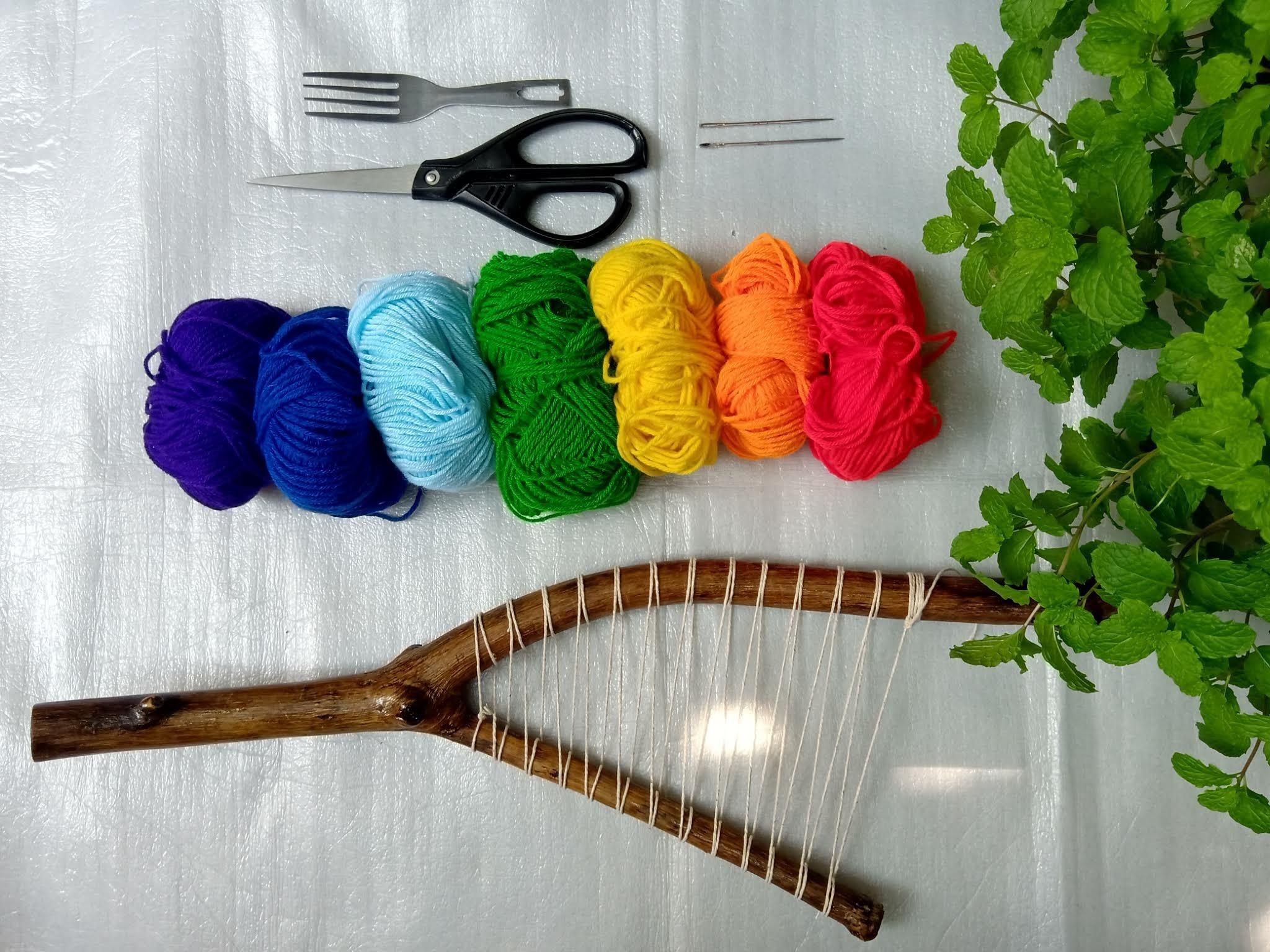 Wood & Yarn (Full & Partial Branch Weaving, Tiny Birds) - Home Decor ...