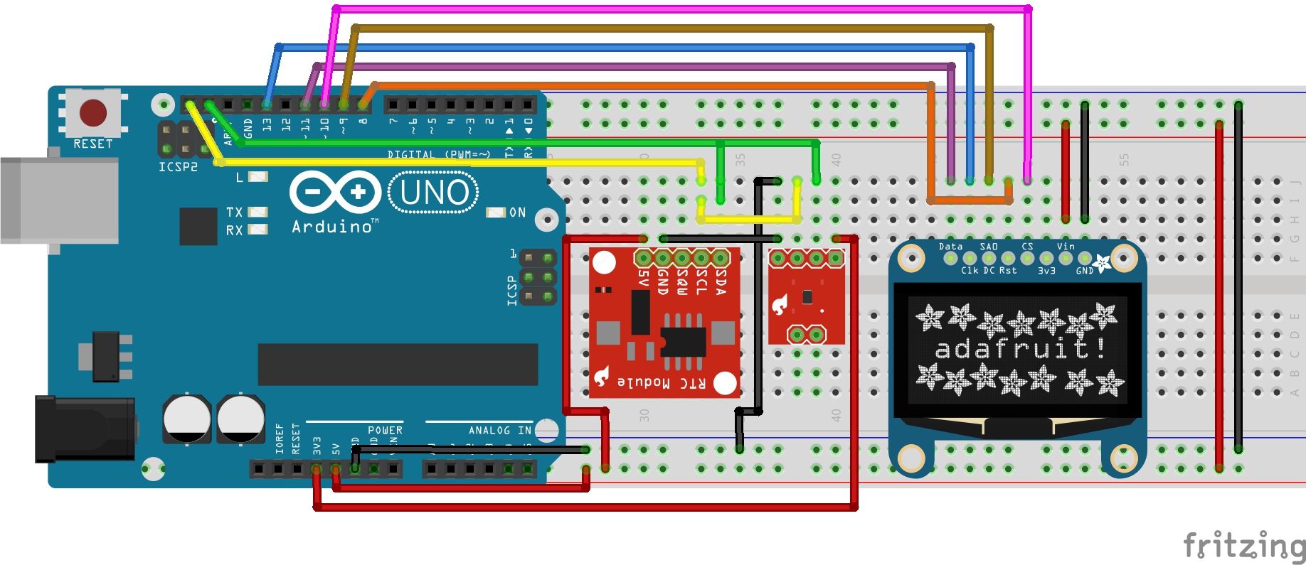 ThermoClock: an OpenSource Arduino UNO OLED Clock That Also Measures Temperature : 5 Steps (with ...