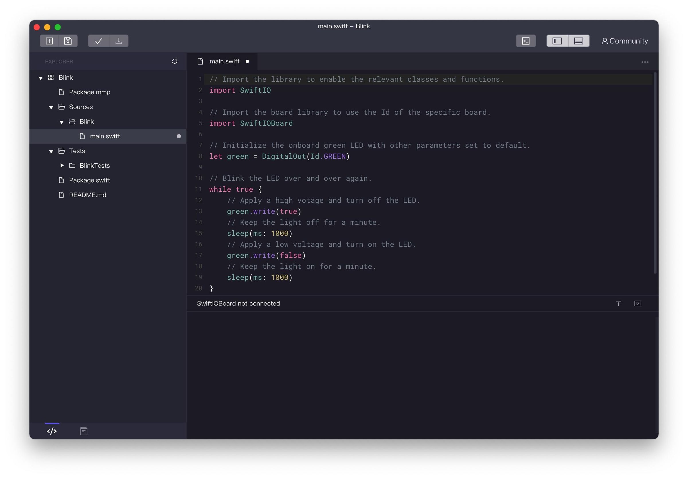 Blink an LED Using Swift Language : 7 Steps - Instructables
