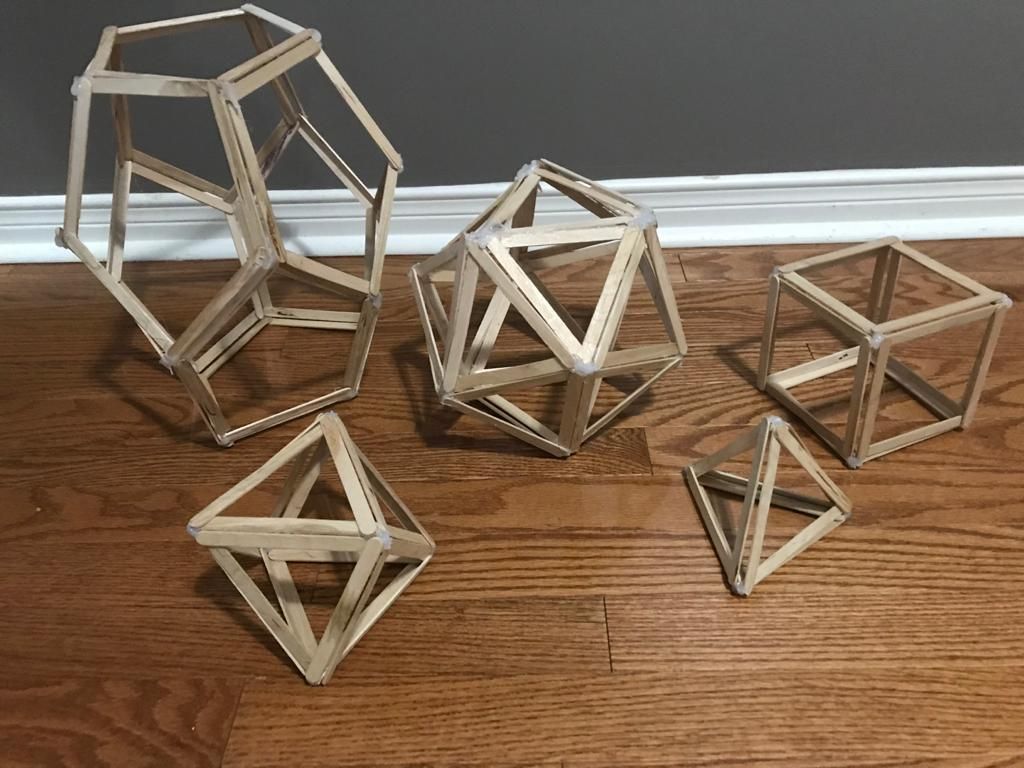 5 Platonic Solids Popsicle Sticks Models DIY : 6 Steps (with Pictures ...
