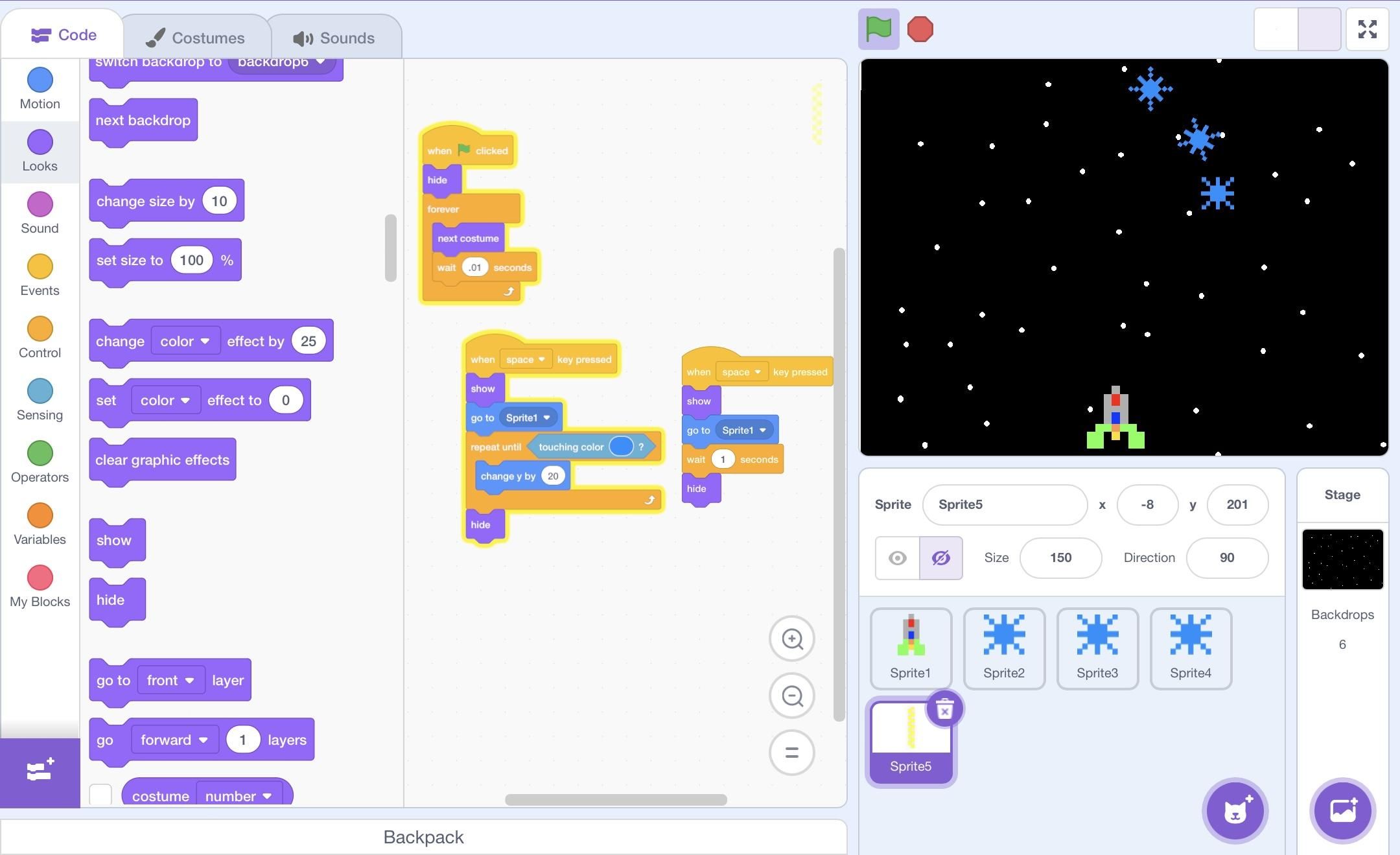How to Code a Basic Retro Space Shooter on Scratch! : 7 Steps ...