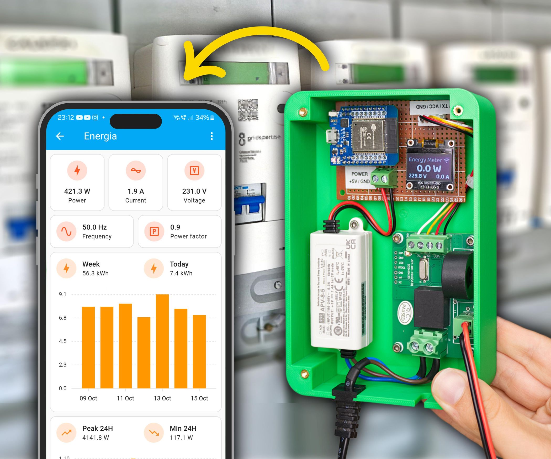 DIY Smart Energy Meter With ESP32 + Home Assistant : 11 Steps (with ...