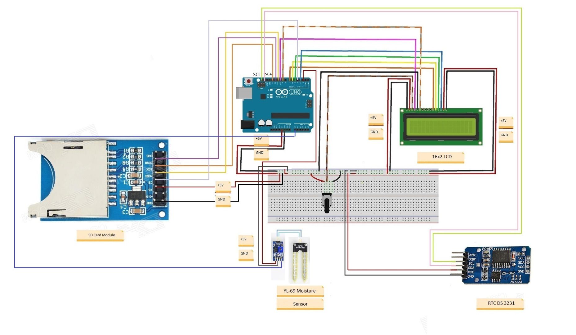 Soil Moisture Sensor (LCD, RTC, SD Logger, Temperature) : 11 Steps ...