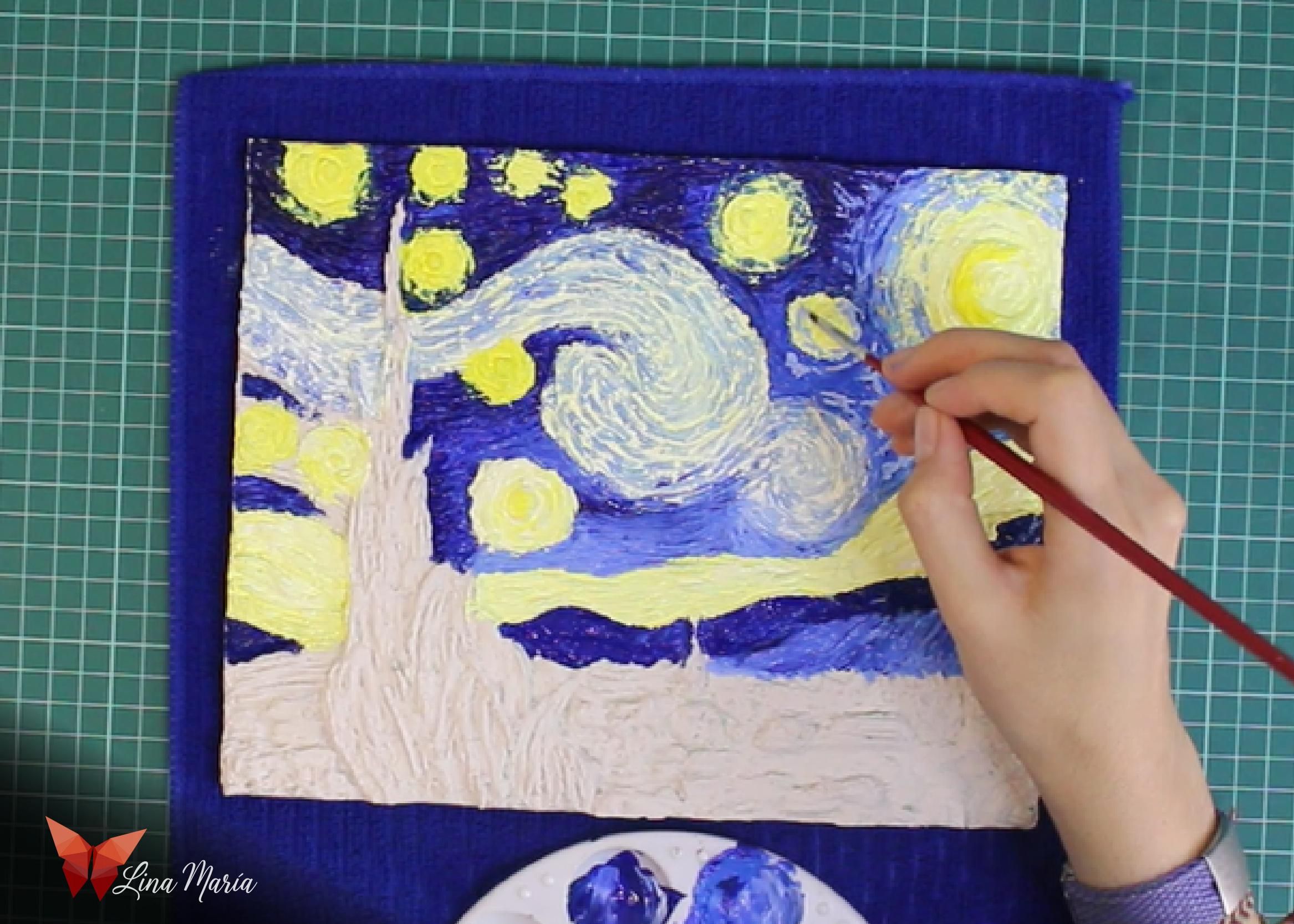 DIY Relief Painting - Starry Night : 25 Steps (with Pictures ...