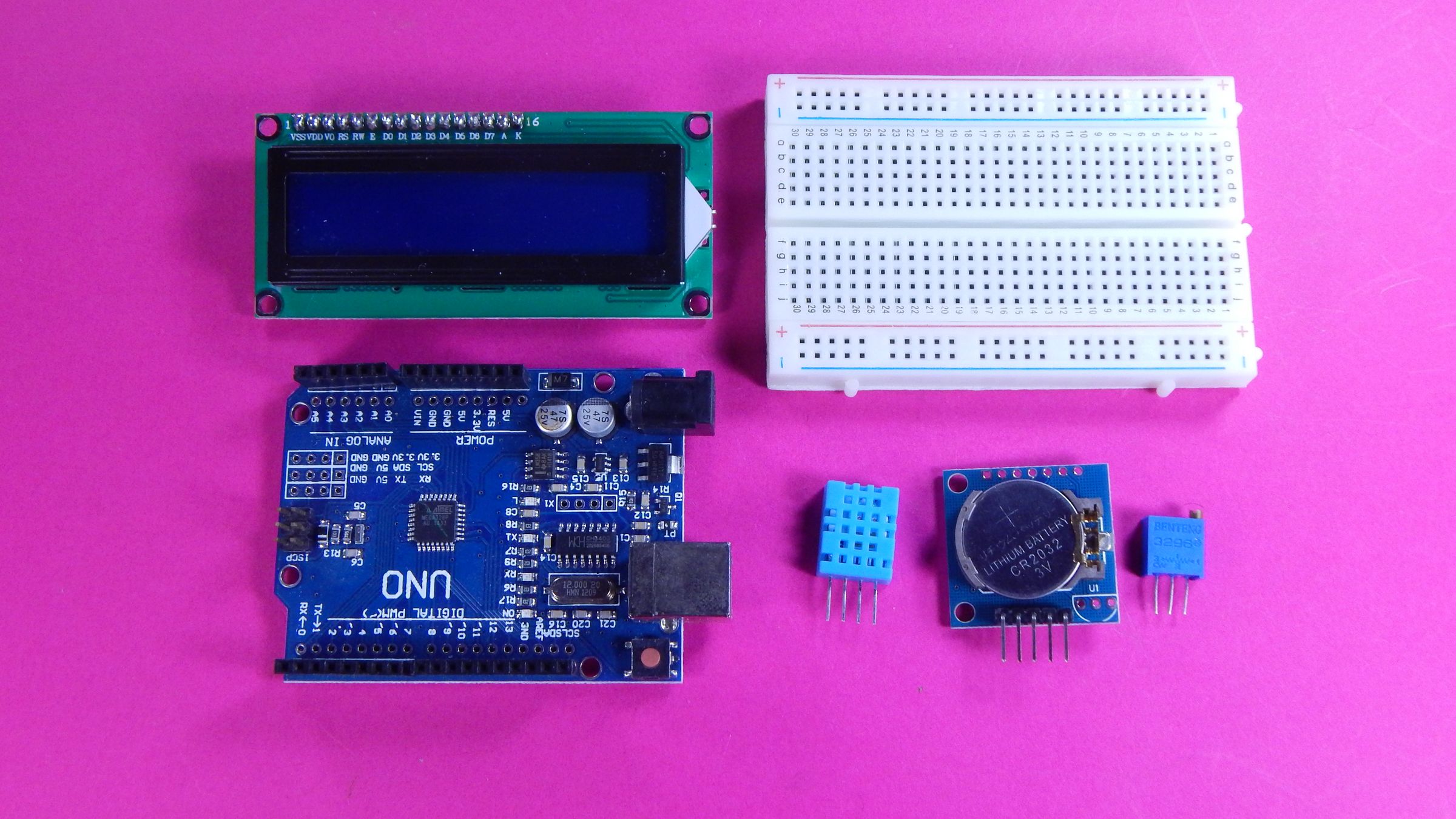 Arduino LCD Clock Thermometer Humidity Project : 7 Steps - Instructables