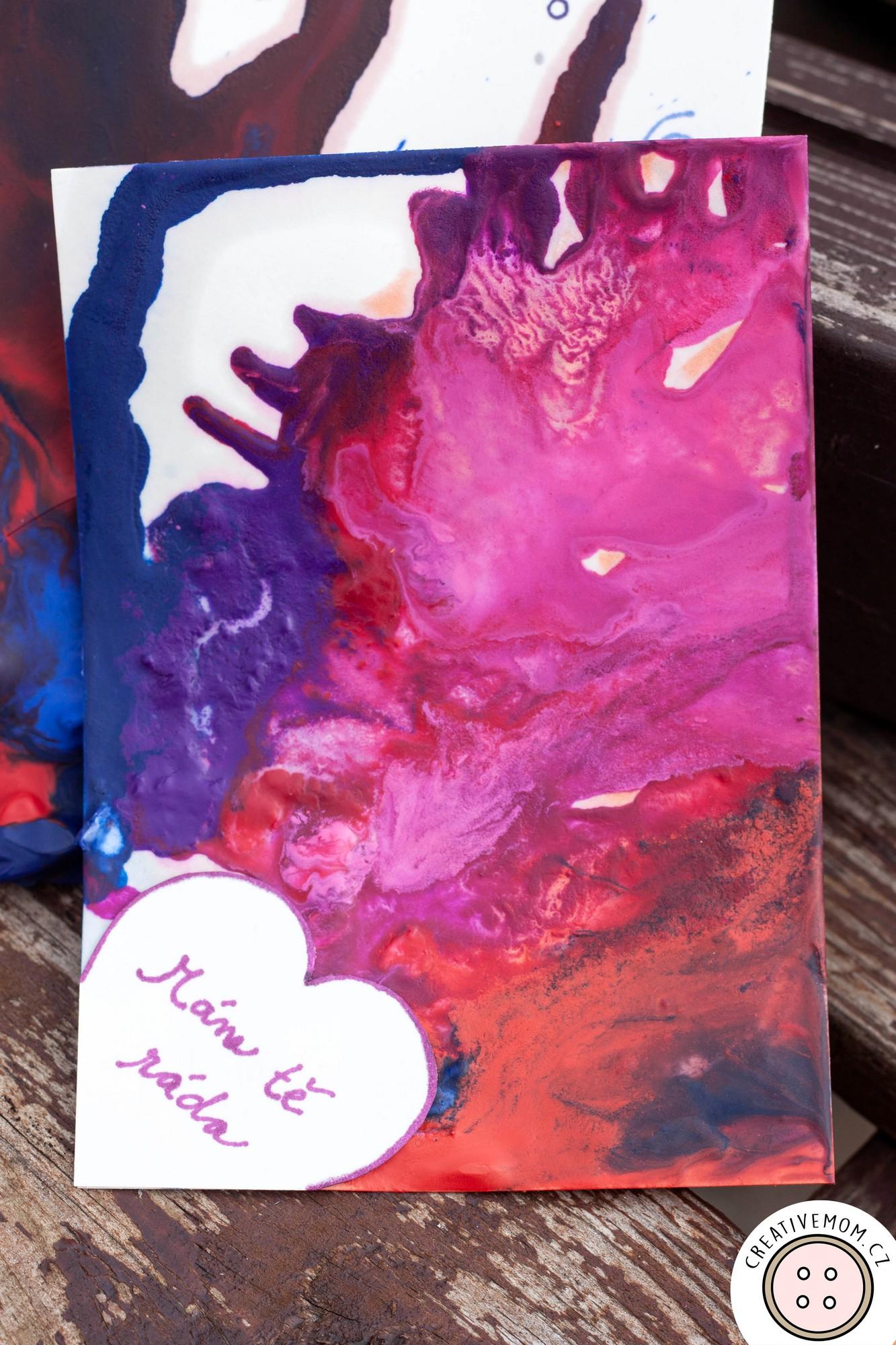 Melted Crayon Art Heart In Corner