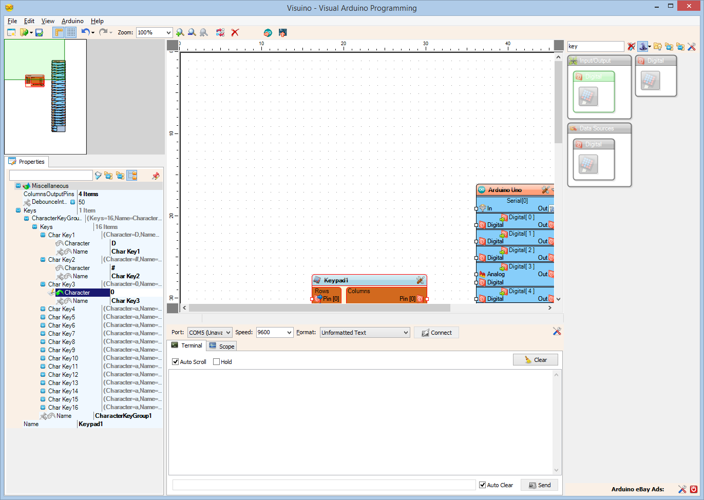 Arduino Nano: Matrix Keypad With Visuino : 10 Steps (with Pictures ...