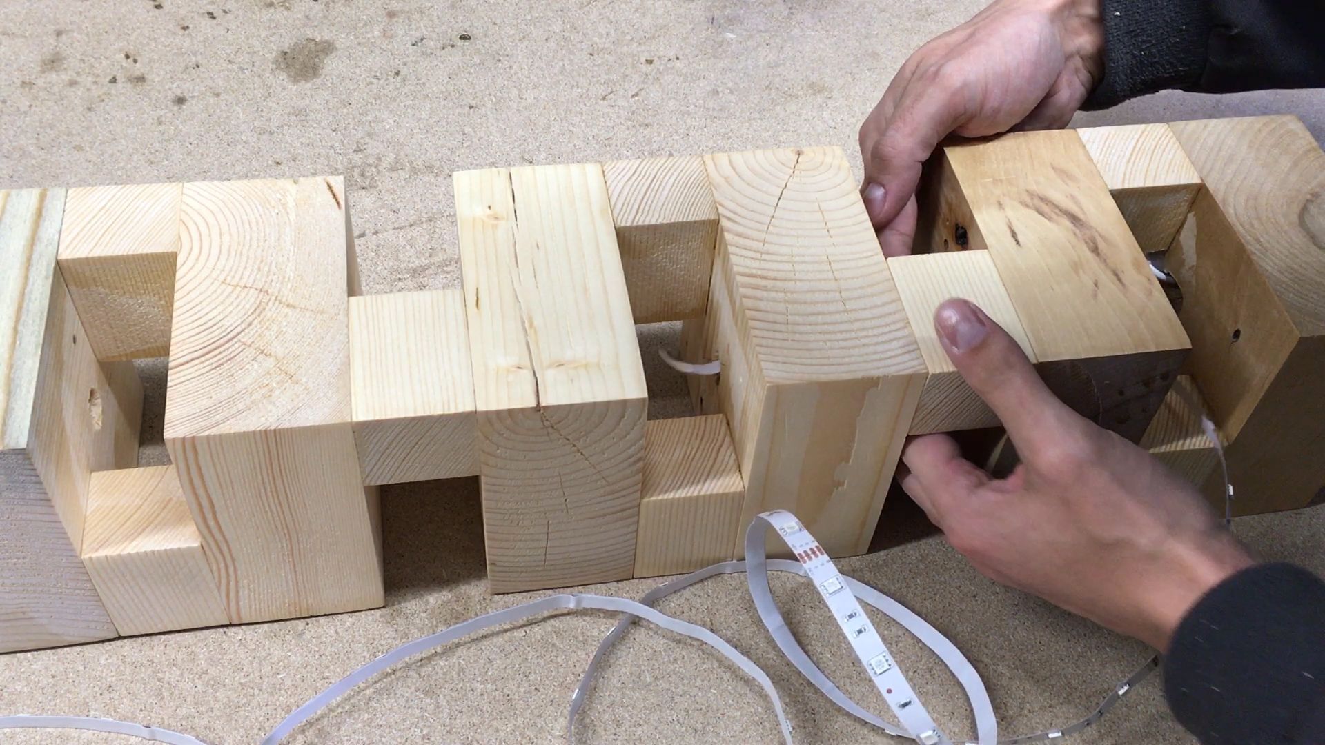 Colored LED Lamp From Pallet Wood Blocks : 10 Steps (with Pictures ...