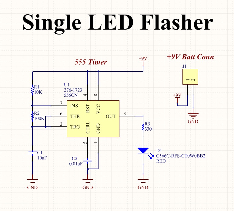 Single Flashing Led Circuit