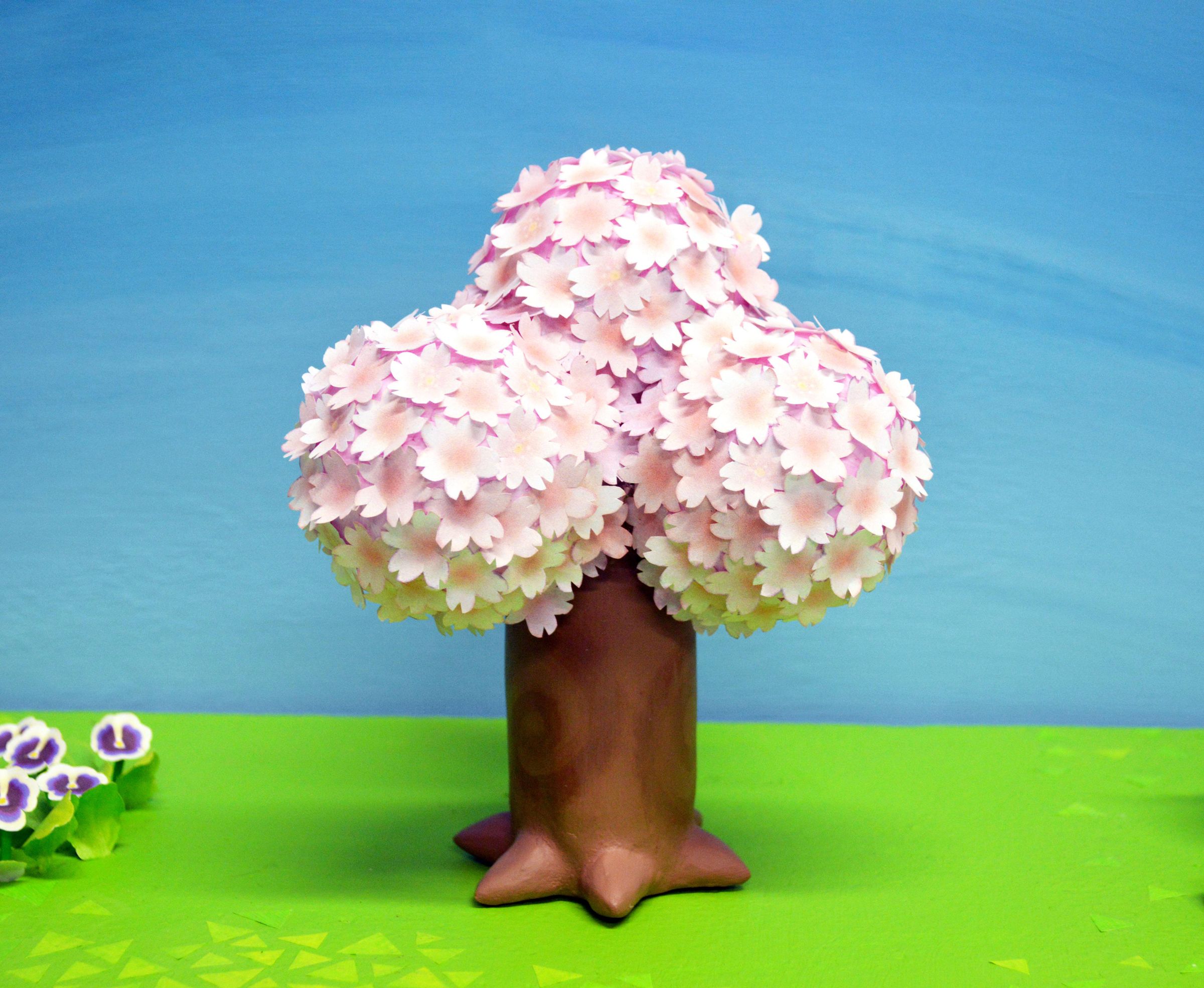 Small Animal Crossing Cherry Blossom Tree With Air Dry Clay : 8 Steps ...