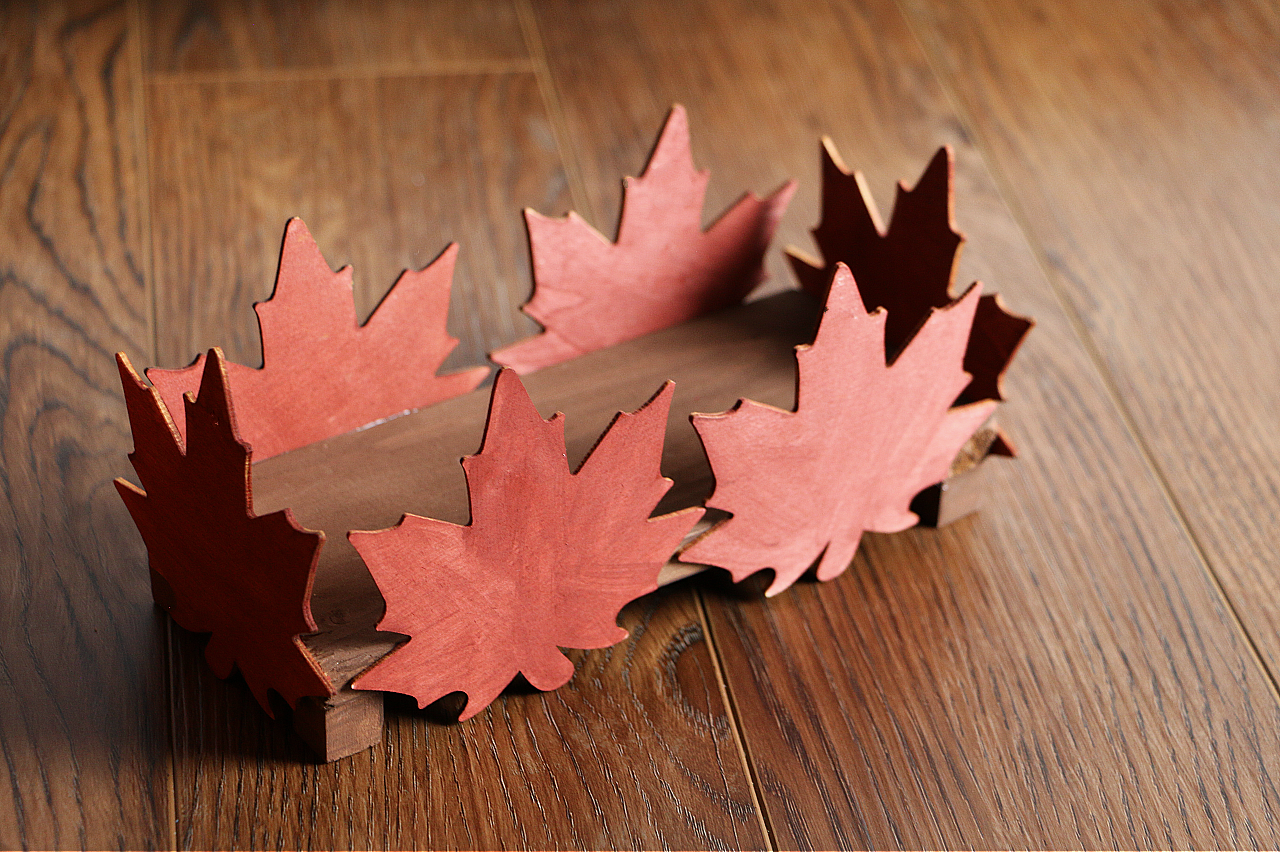 Easy Autumn Leaf Wood Riser | Using Dollar Tree Wooden Leaves : 6 Steps ...