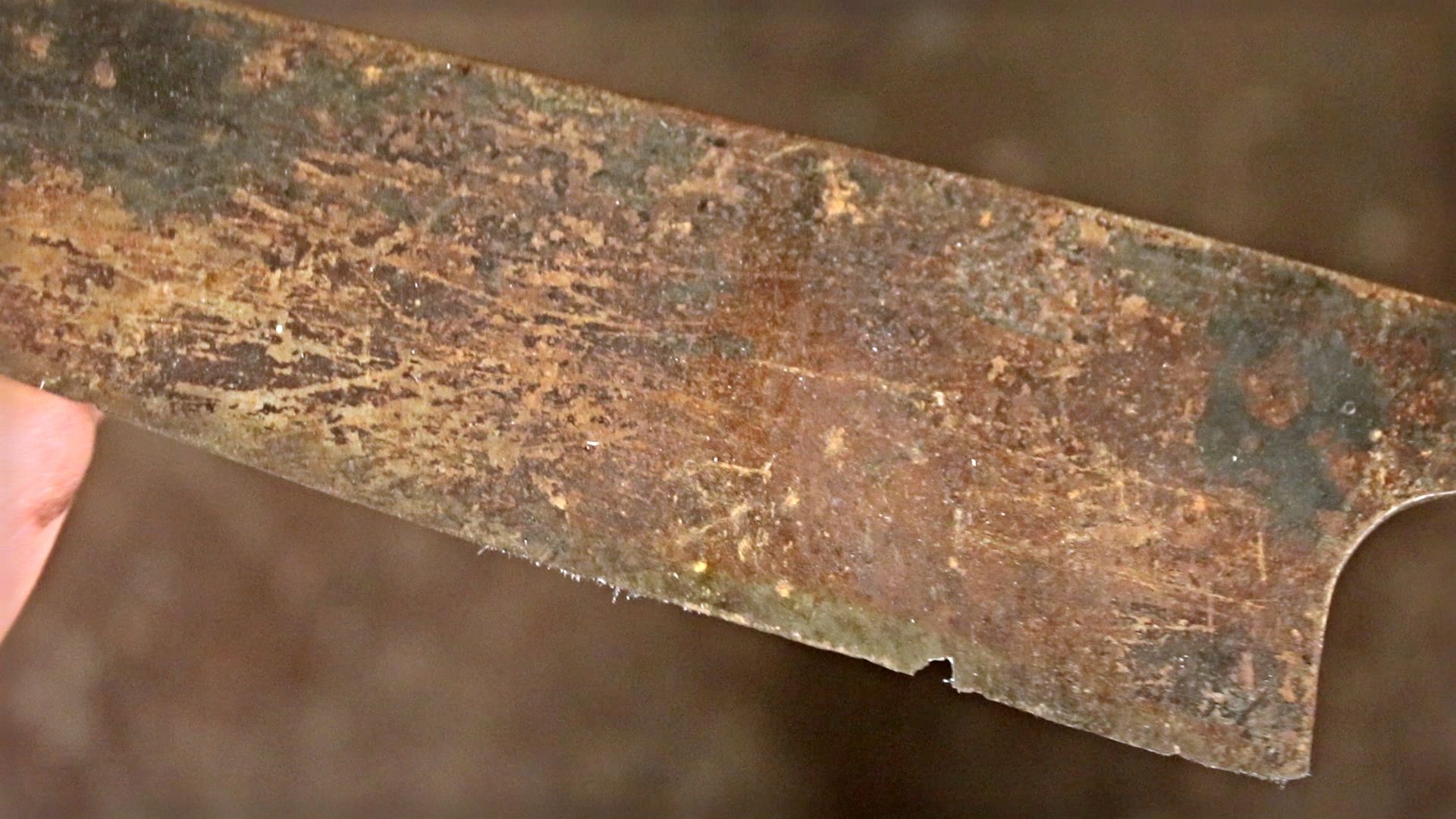 Restoring Rusty Japanese Kitchen Knife and Making Secret Wood Handle ...