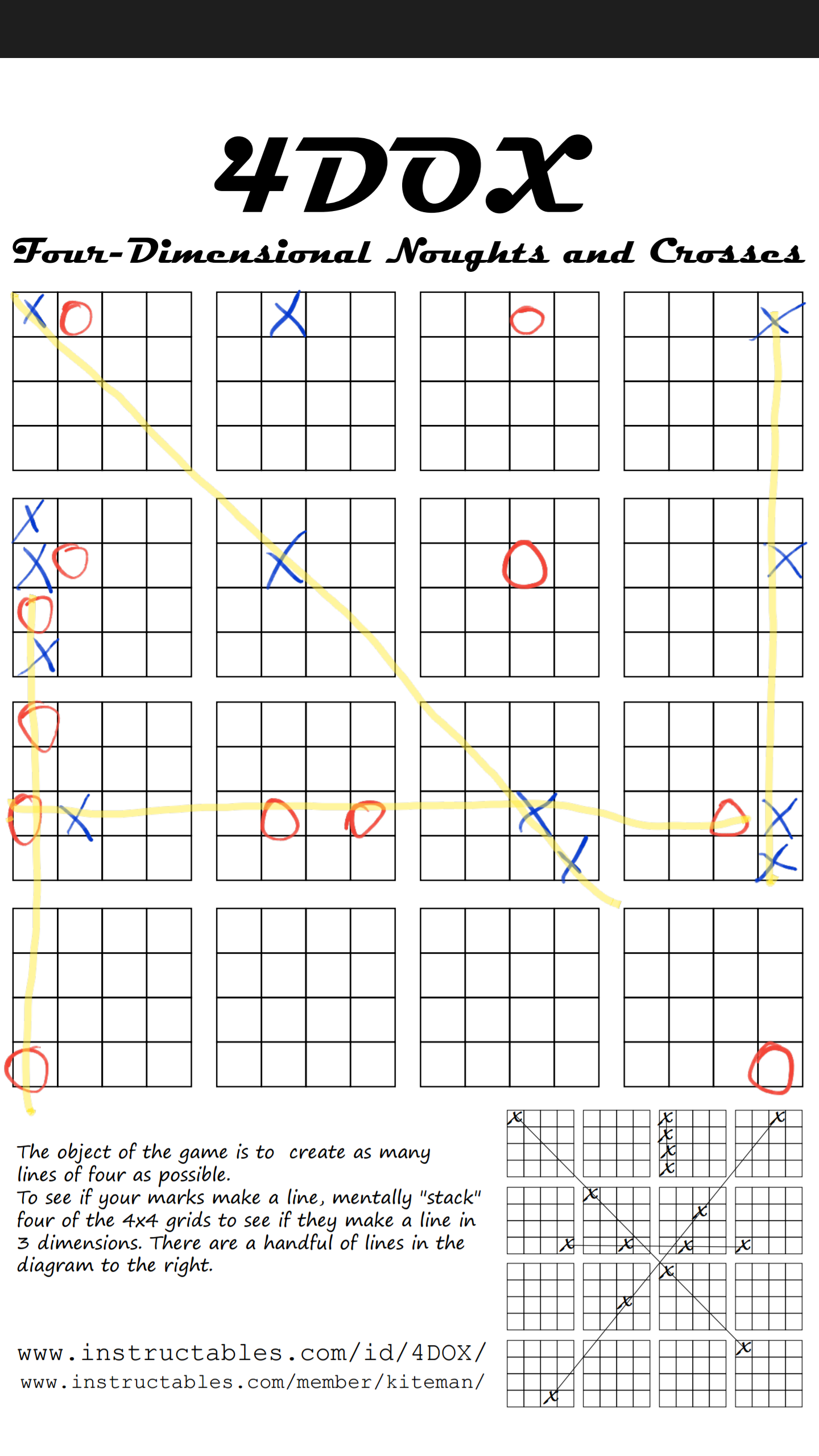 4DOX (Four-dimensional Noughts & Crosses) : 3 Steps (with Pictures ...