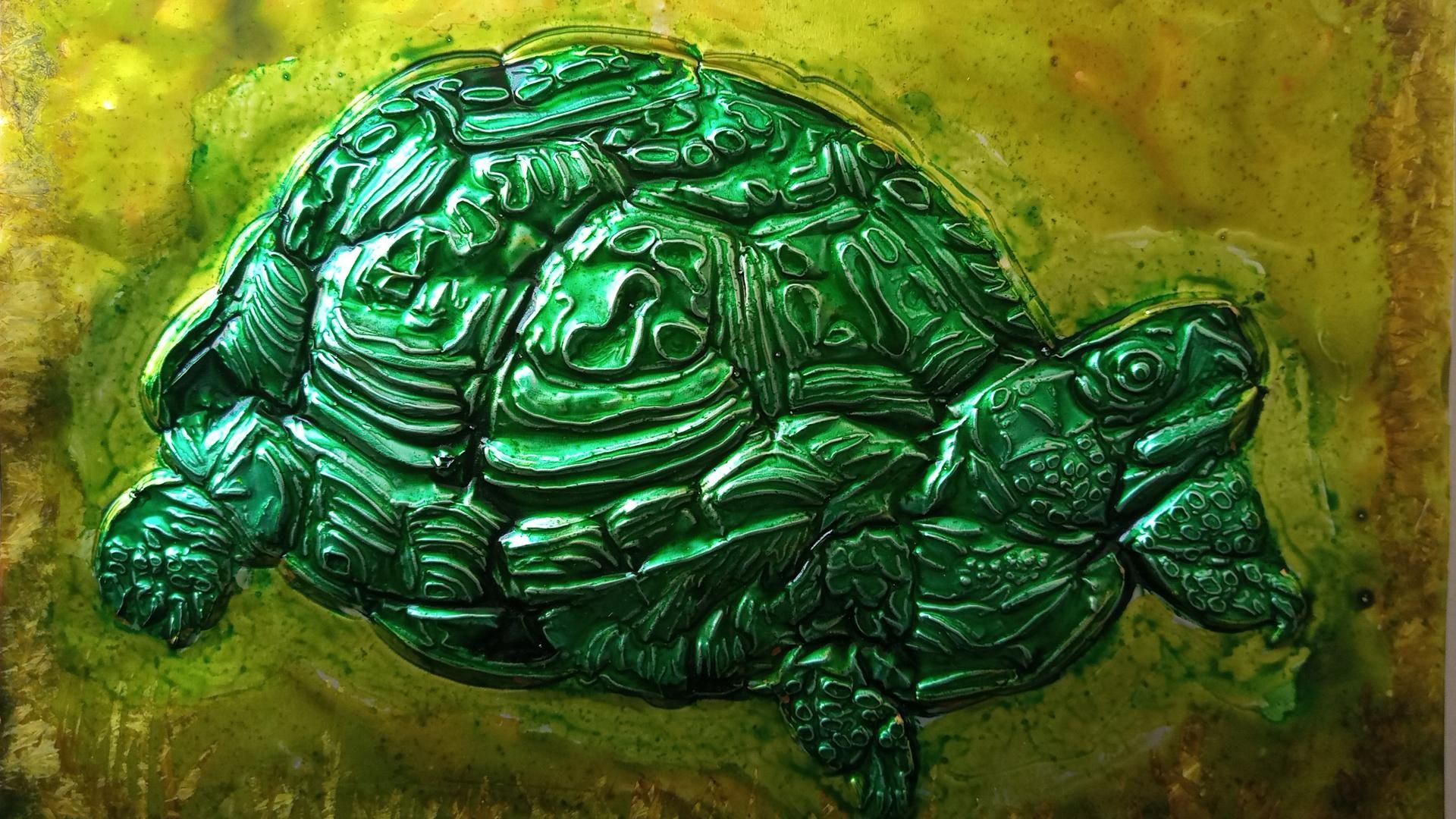 How to Make Turtle Embossed Painting|Metal Art : 4 Steps - Instructables