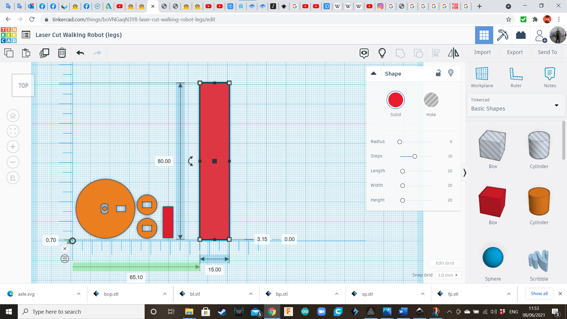 Tinkercad Robotics for School: Laser-cut Walking Machine! : 27 Steps ...