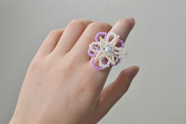 Seed bead flower ring store