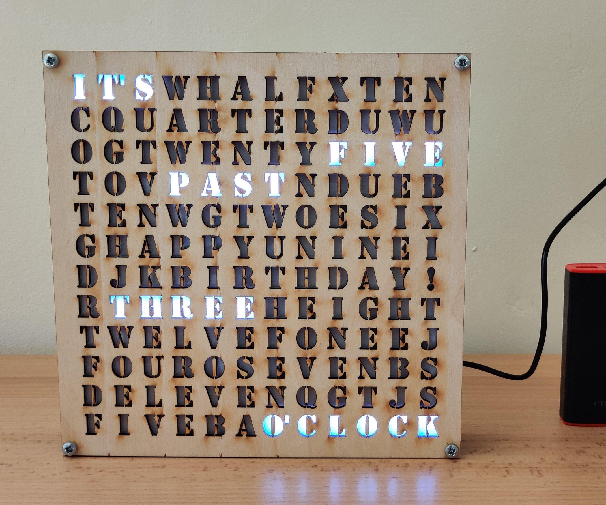 DIY Word Clock (part of CREST Gold) : 5 Steps (with Pictures ...