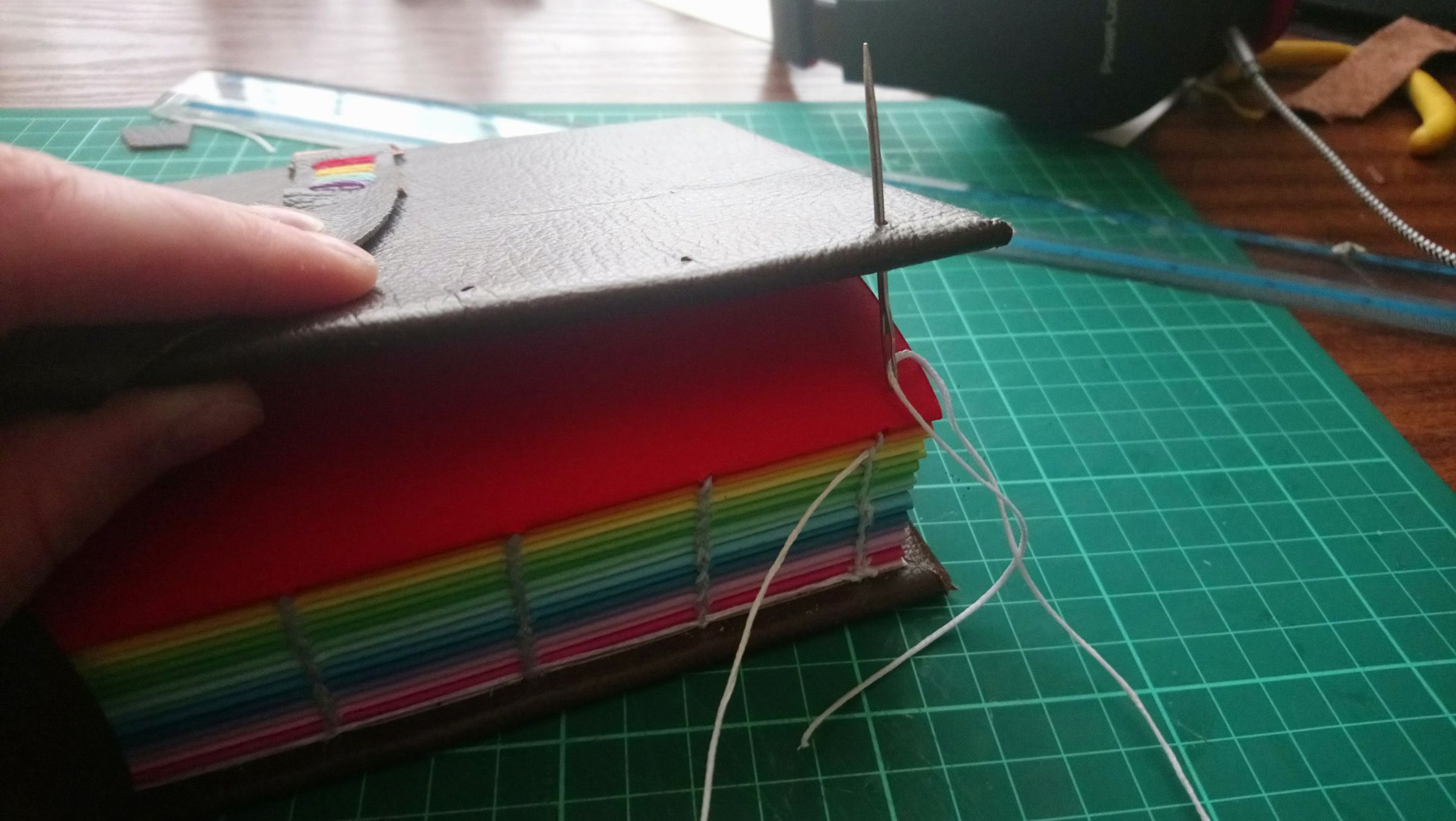 Rainbow Leather Bound Notebook : 17 Steps (with Pictures) - Instructables
