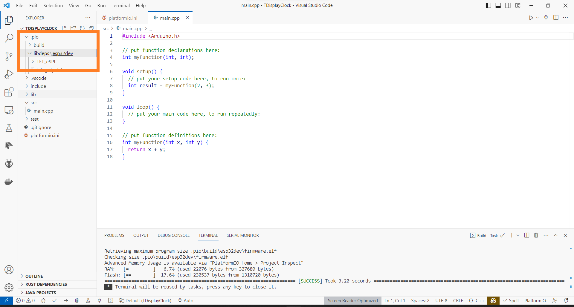 Extending a TFT_eSPI Example With TTGO T-Display Using PlatformIO, With DumbDisplay : 13 Steps ...