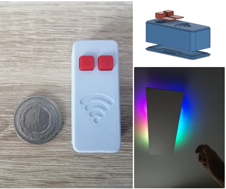 IoT Small Remote - 3D Printed Universal ESP-NOW Remote Control Based on ESP-01 (ESP8266) : 5 ...