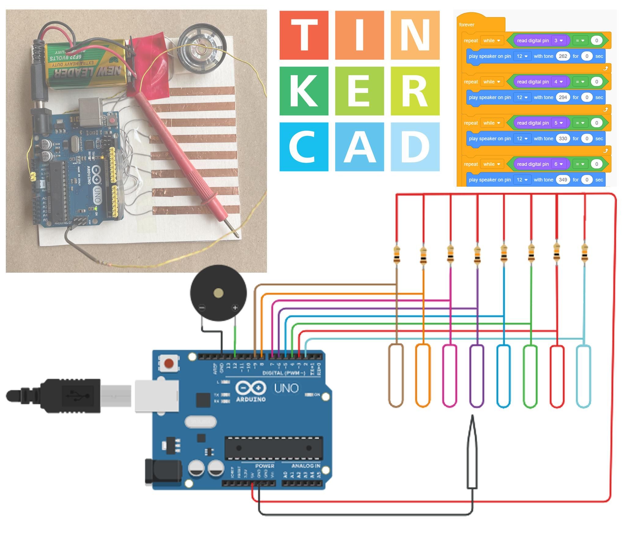 Kids Piano With Tinkercad & Block Code : 8 Steps (with Pictures ...