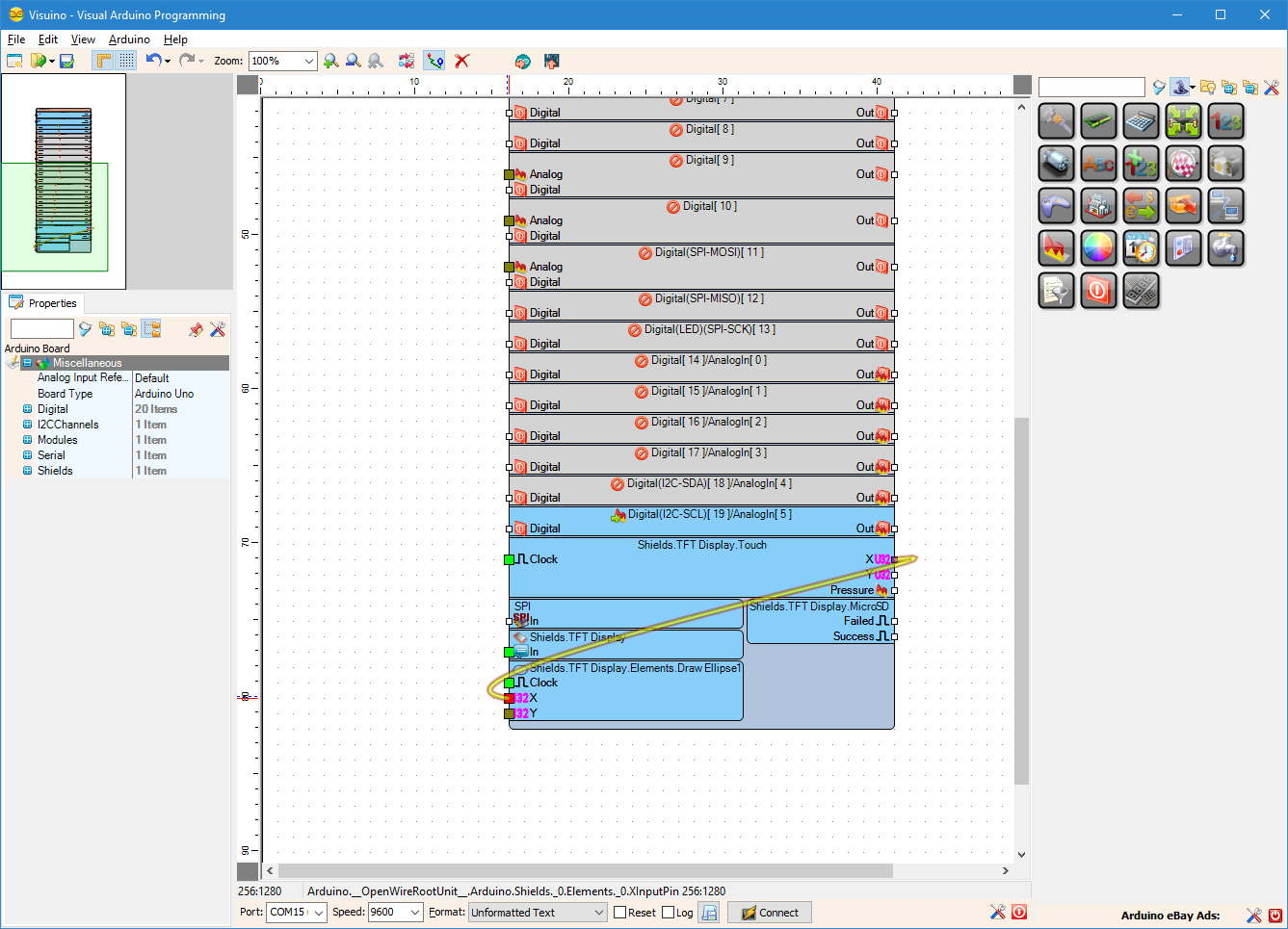 Program Arduino UNO With Visuino to Draw on ILI9341 TFT Touchscreen ...