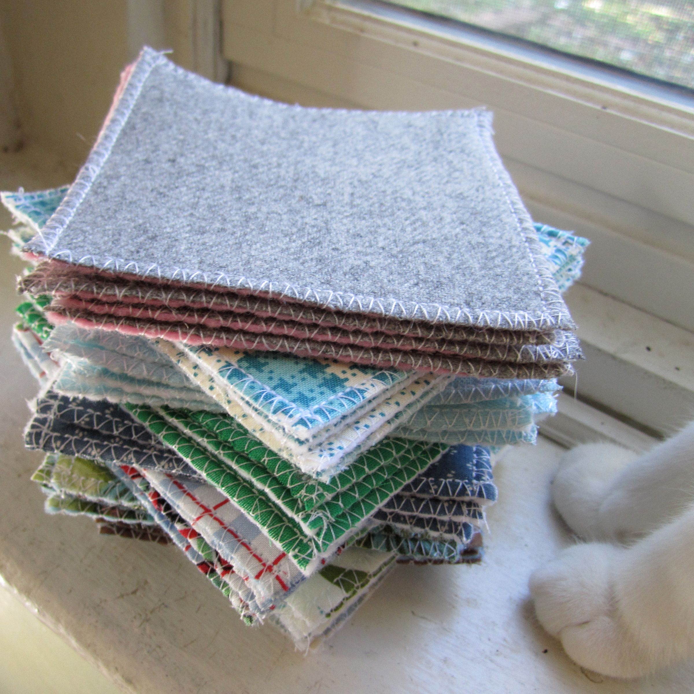 Sew Felt and Cotton Quilt Square Coasters! : 4 Steps - Instructables