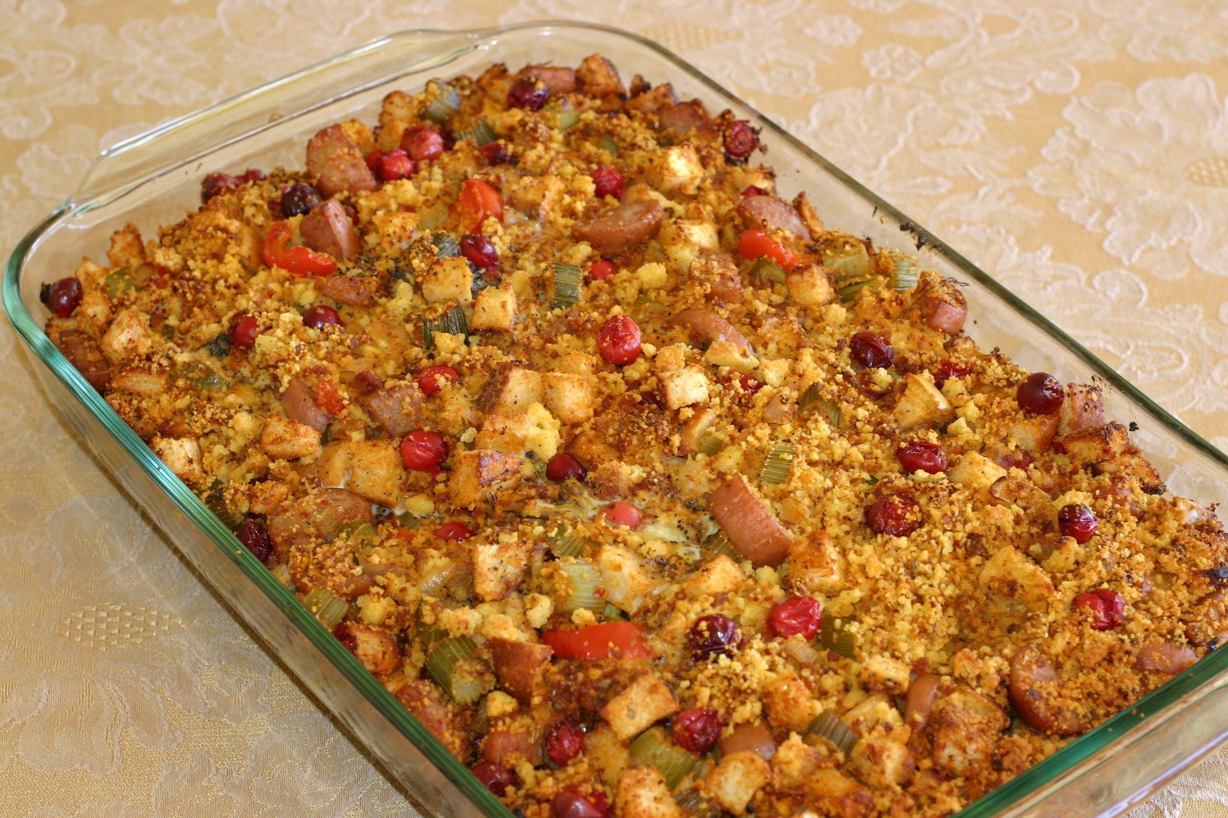 Sausage Apple Cranberry Cornbread Dressing : 7 Steps (with Pictures ...