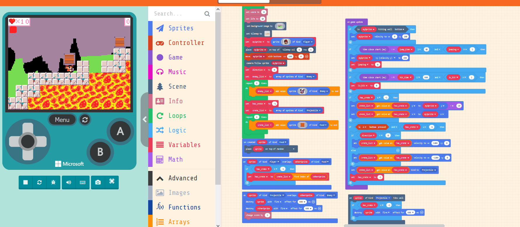 Platformer With Infinite Levels on GameGo With Makecode Arcade : 5 ...